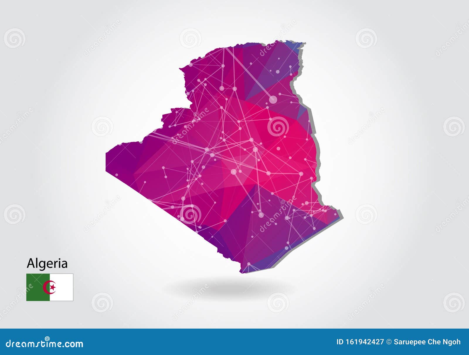 Vector Polygonal Algeria Map. Low Poly Design. Map Made of Triangles on ... Vector Polygonal Algeria Map. Low Poly Design. Map Made of Triangles on ...