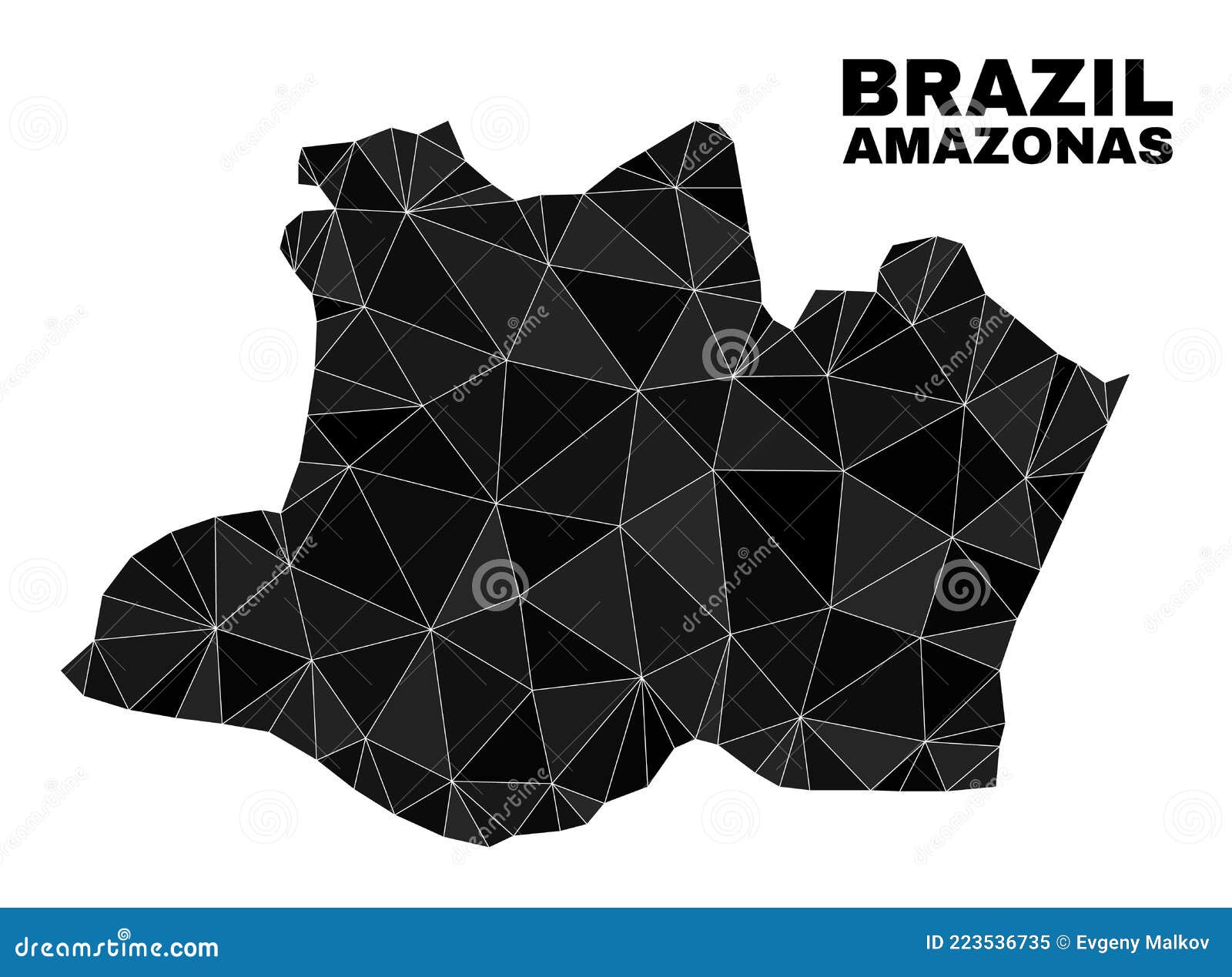Vector Polygonal Amazonas State Map Stock Vector - Illustration of ...