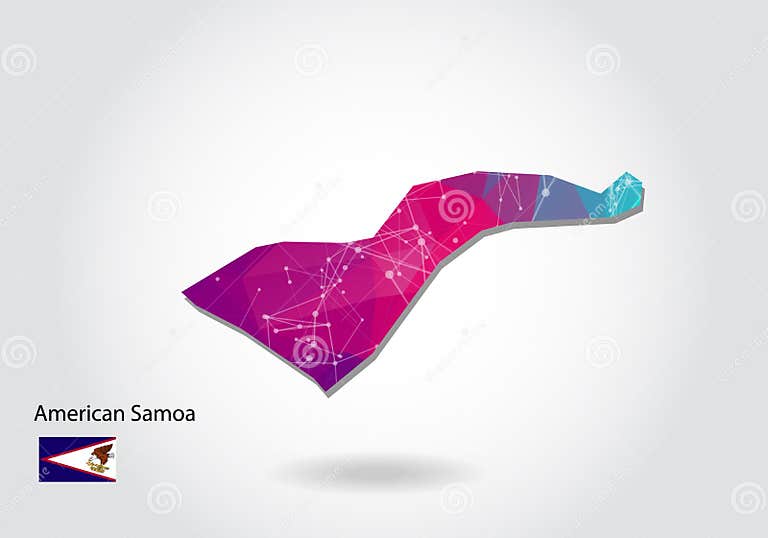 Vector Polygonal American Samoa Map. Low Poly Design. Map Made of ...