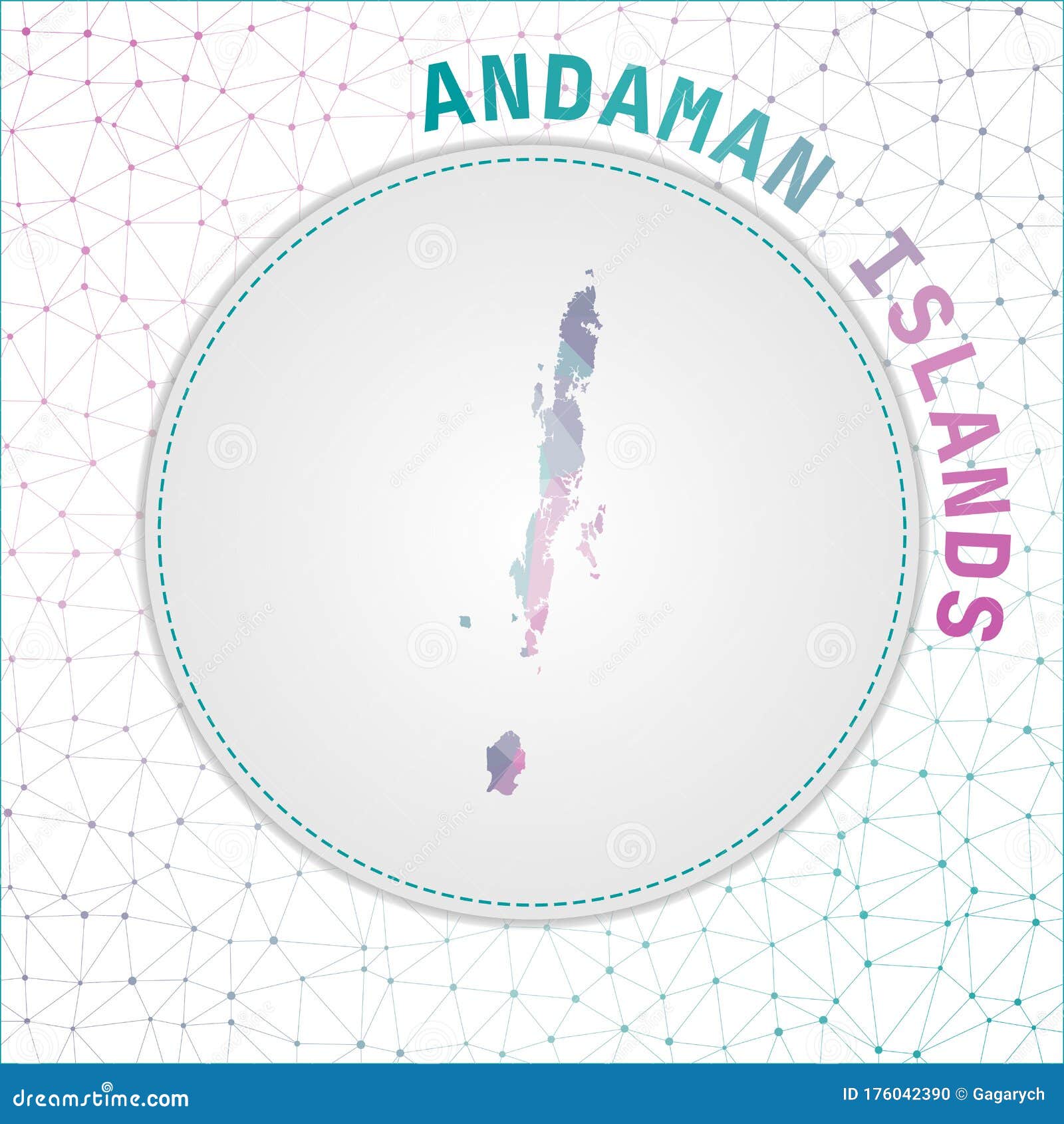 Vector Polygonal Andaman Islands Map. Stock Vector - Illustration of ...