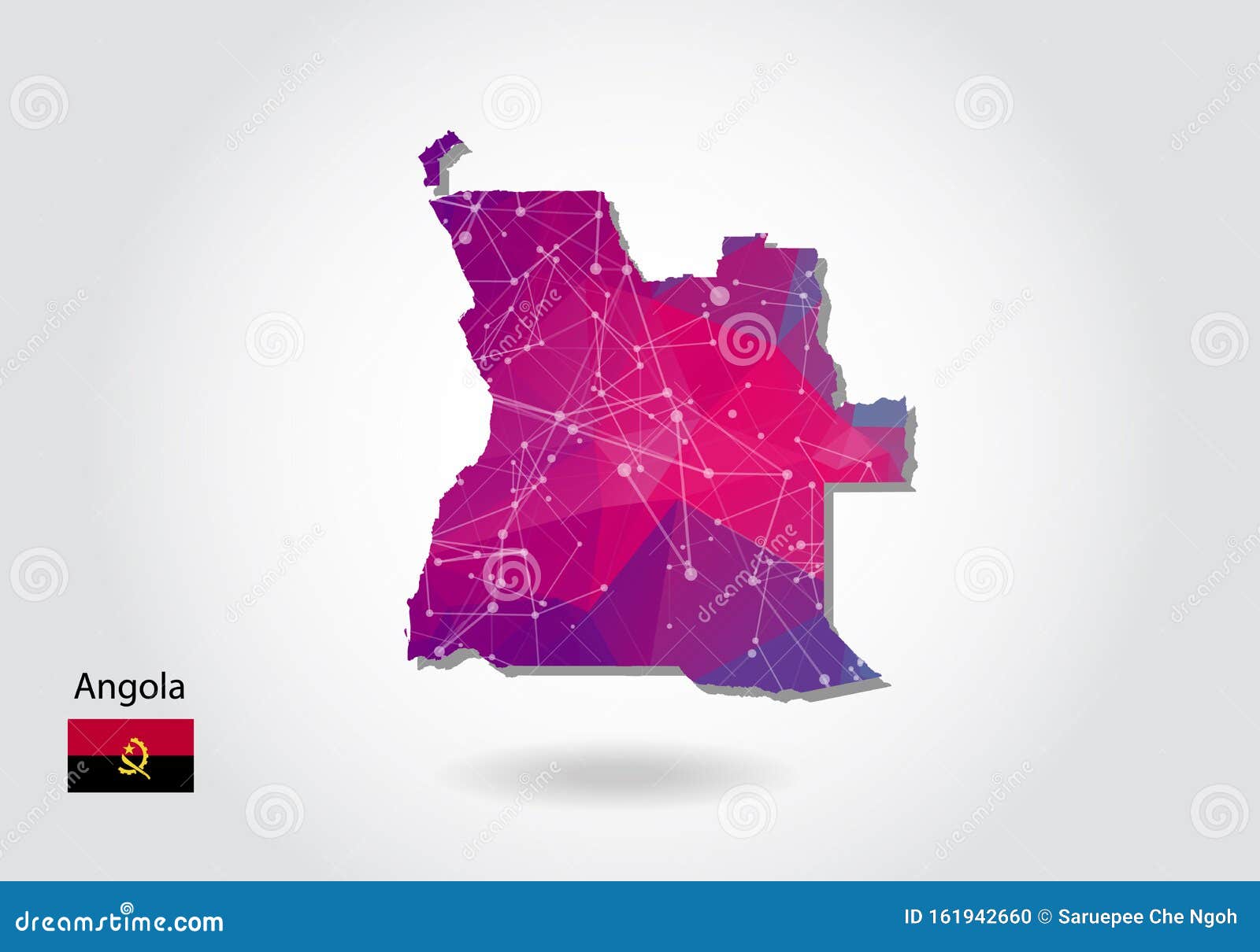 Vector Polygonal Angola Map. Low Poly Design. Map Made of Triangles on ... Vector Polygonal Angola Map. Low Poly Design. Map Made of Triangles on ...