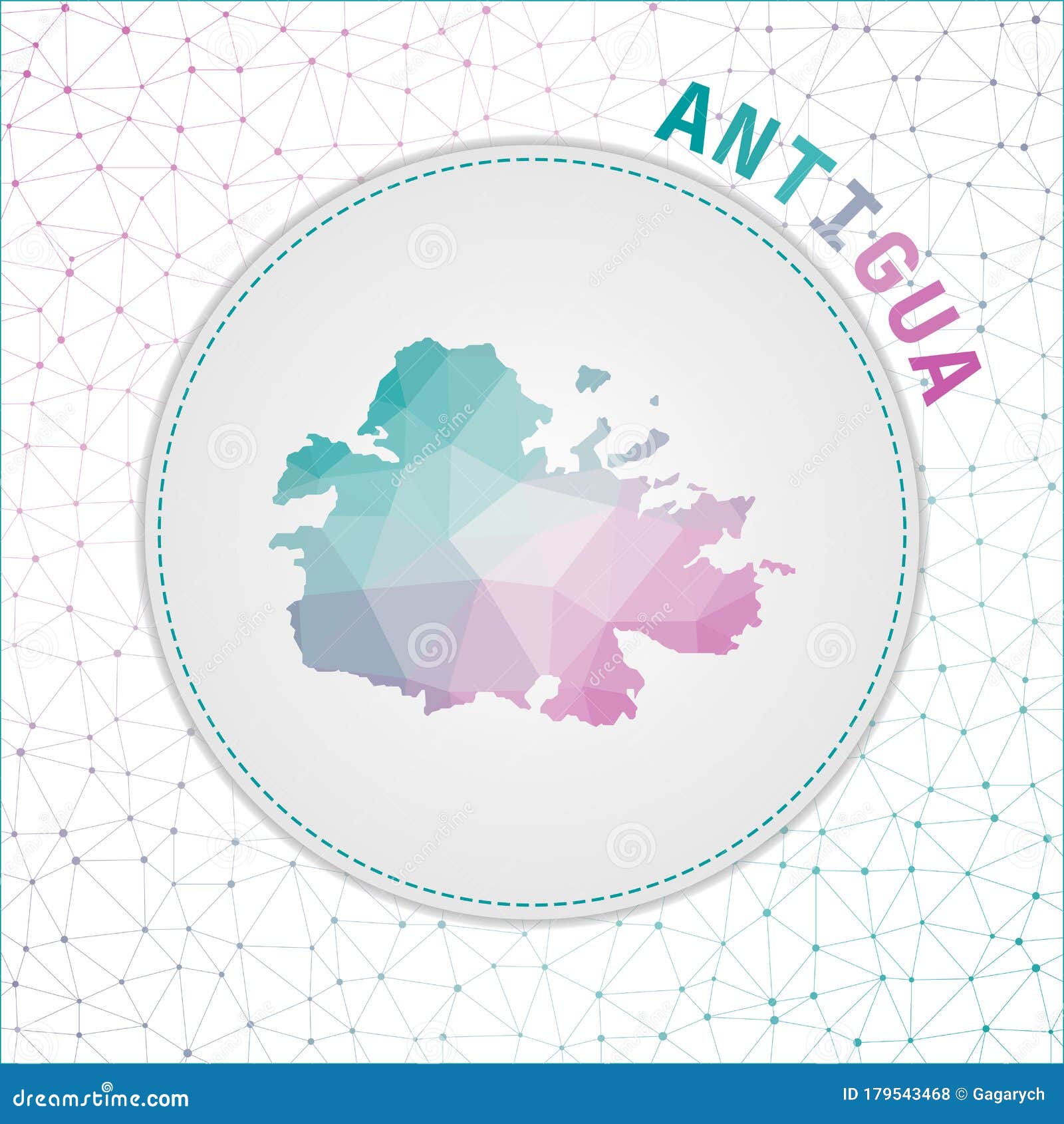 Vector Polygonal Antigua Map. | CartoonDealer.com #179543468