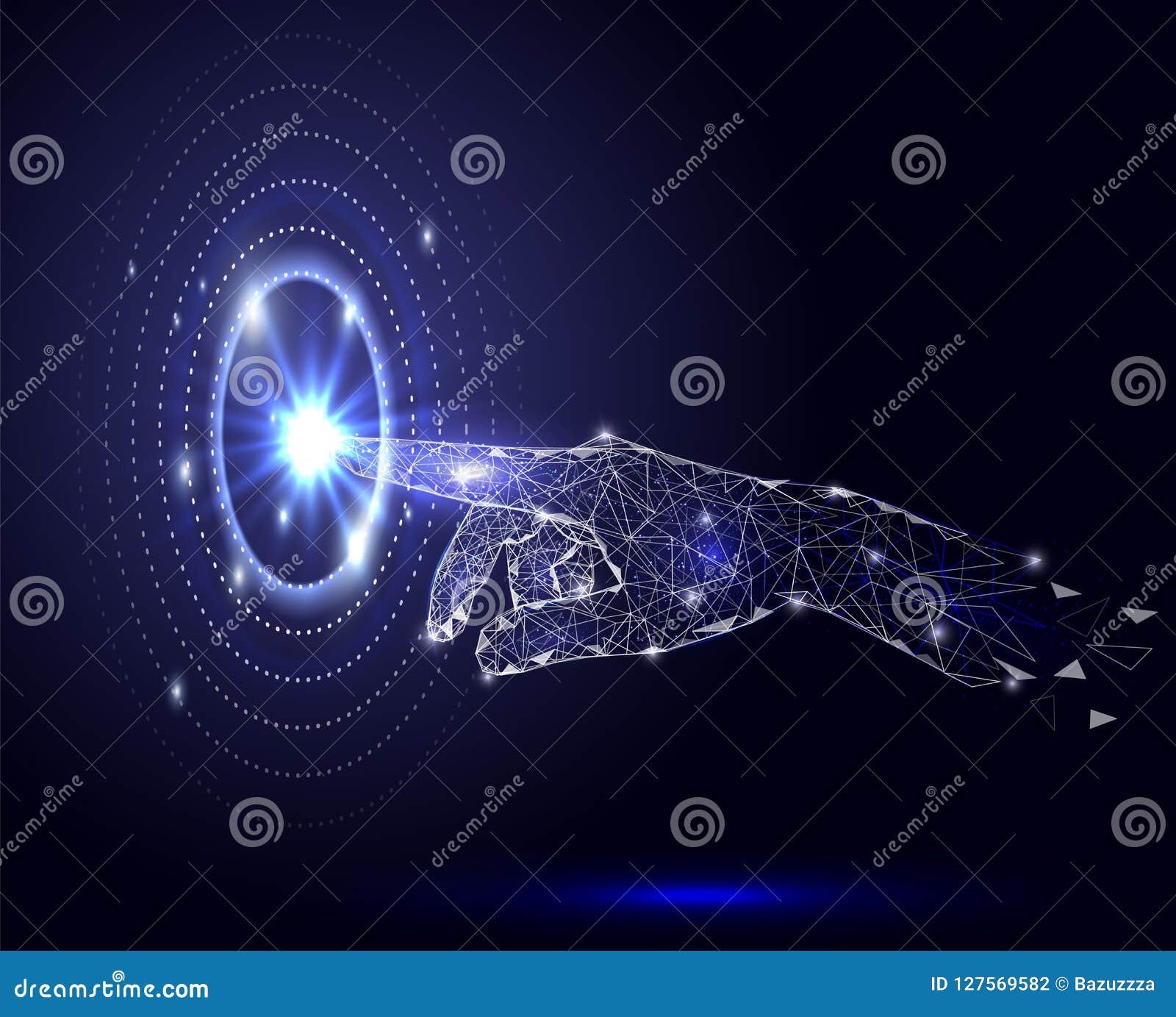 Hand Touch Vector Geometric Polygonal Art Background Stock Vector ...