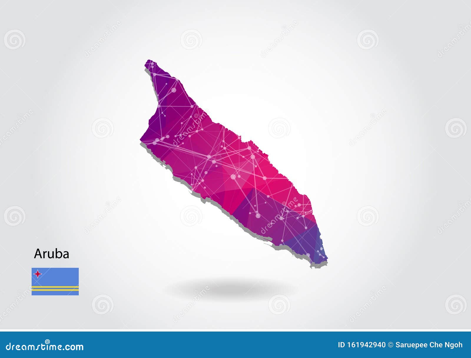 Vector Map Of Aruba. High Detailed Country Map With Division, Cities ...