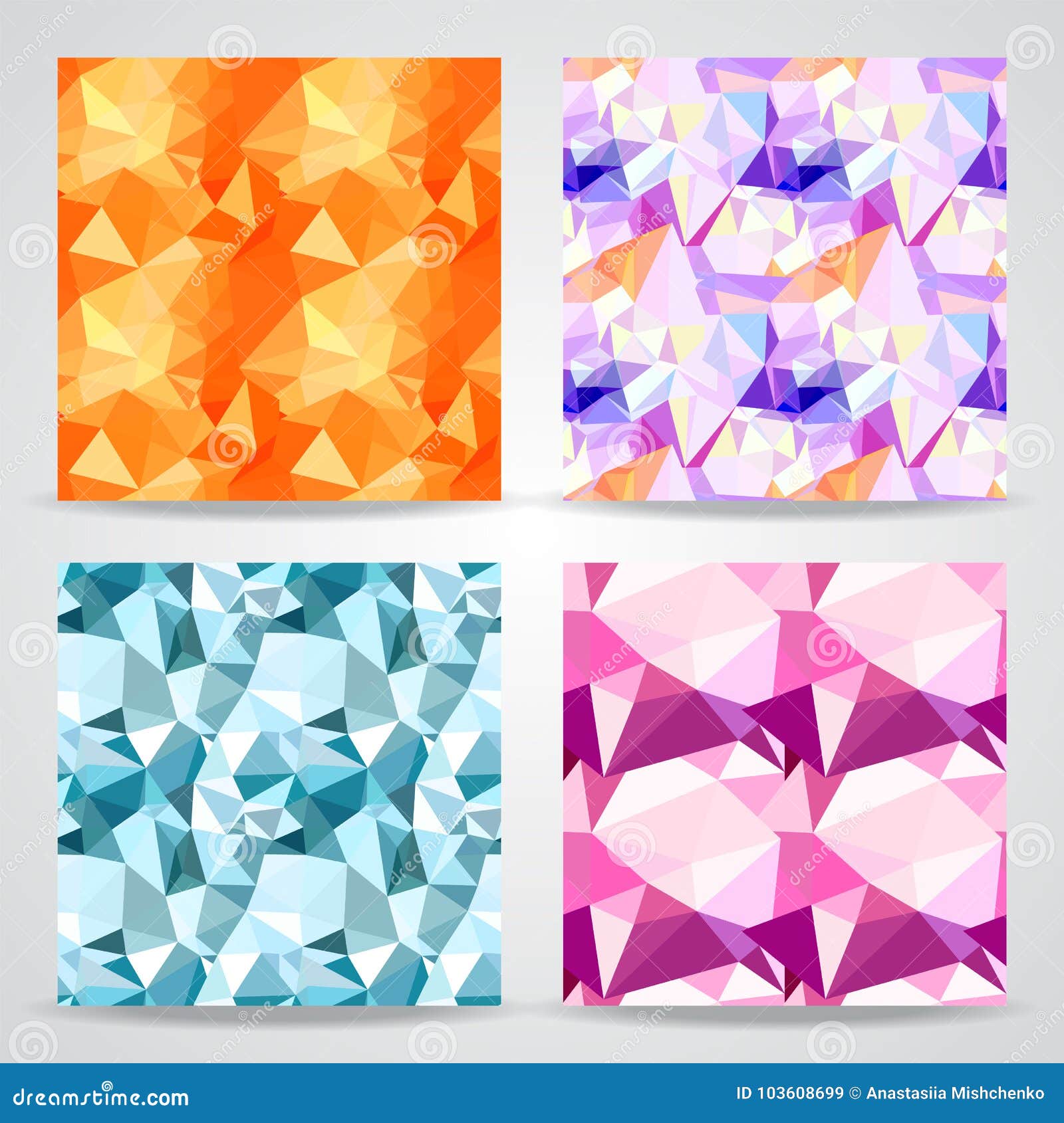 Vector Polygonal Background Seamless Patterns Stock Vector ...