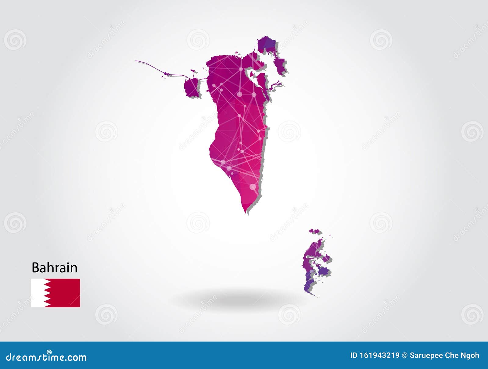 Vector Polygonal Bahrain Map. Low Poly Design. Map Made of Triangles on ...