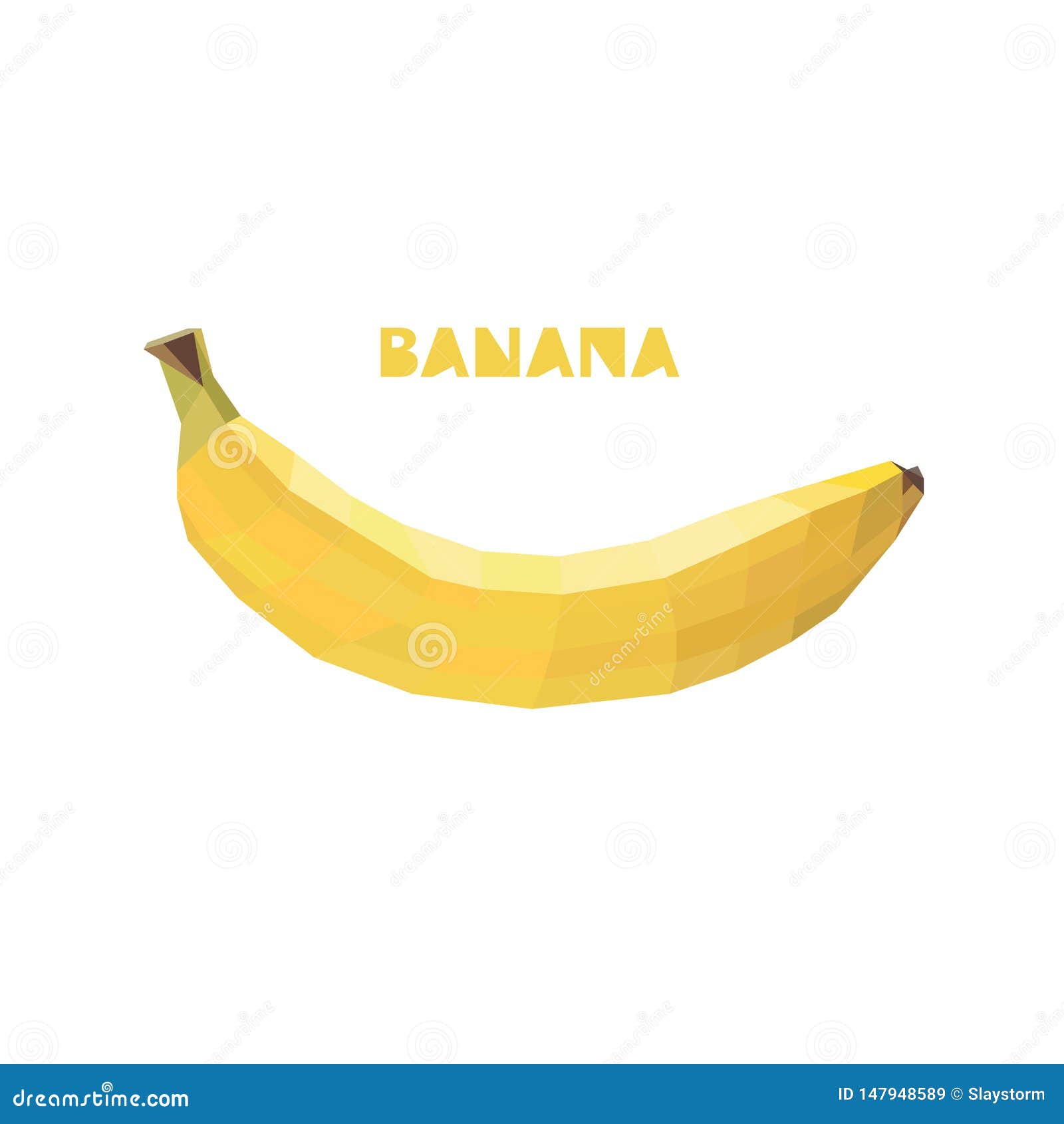 Vector Polygonal Banana Fruit Stock Vector - Illustration of geometric ...
