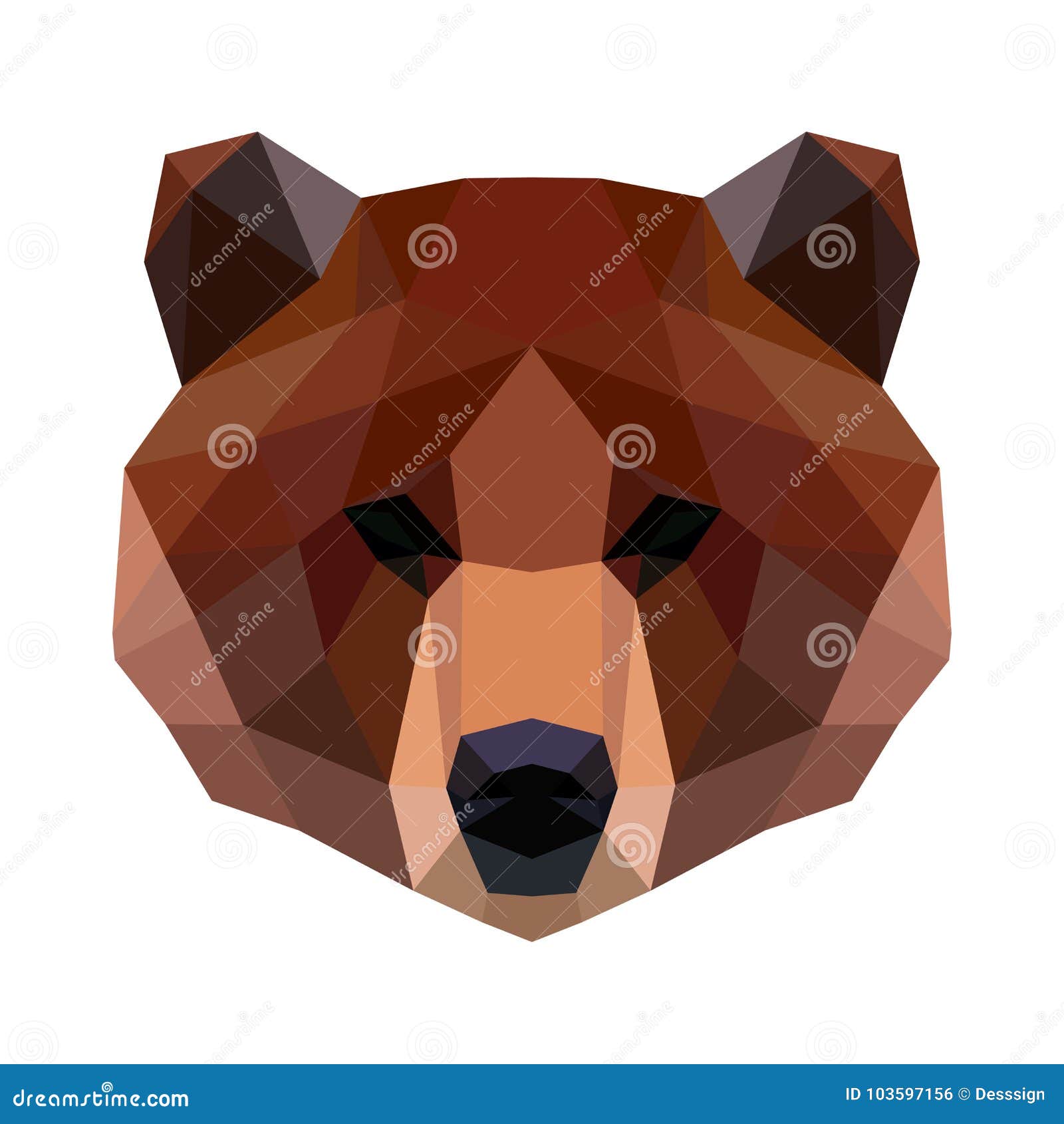 Vector Polygonal Bear Isolated on White. Low Poly Bear Illustration ...