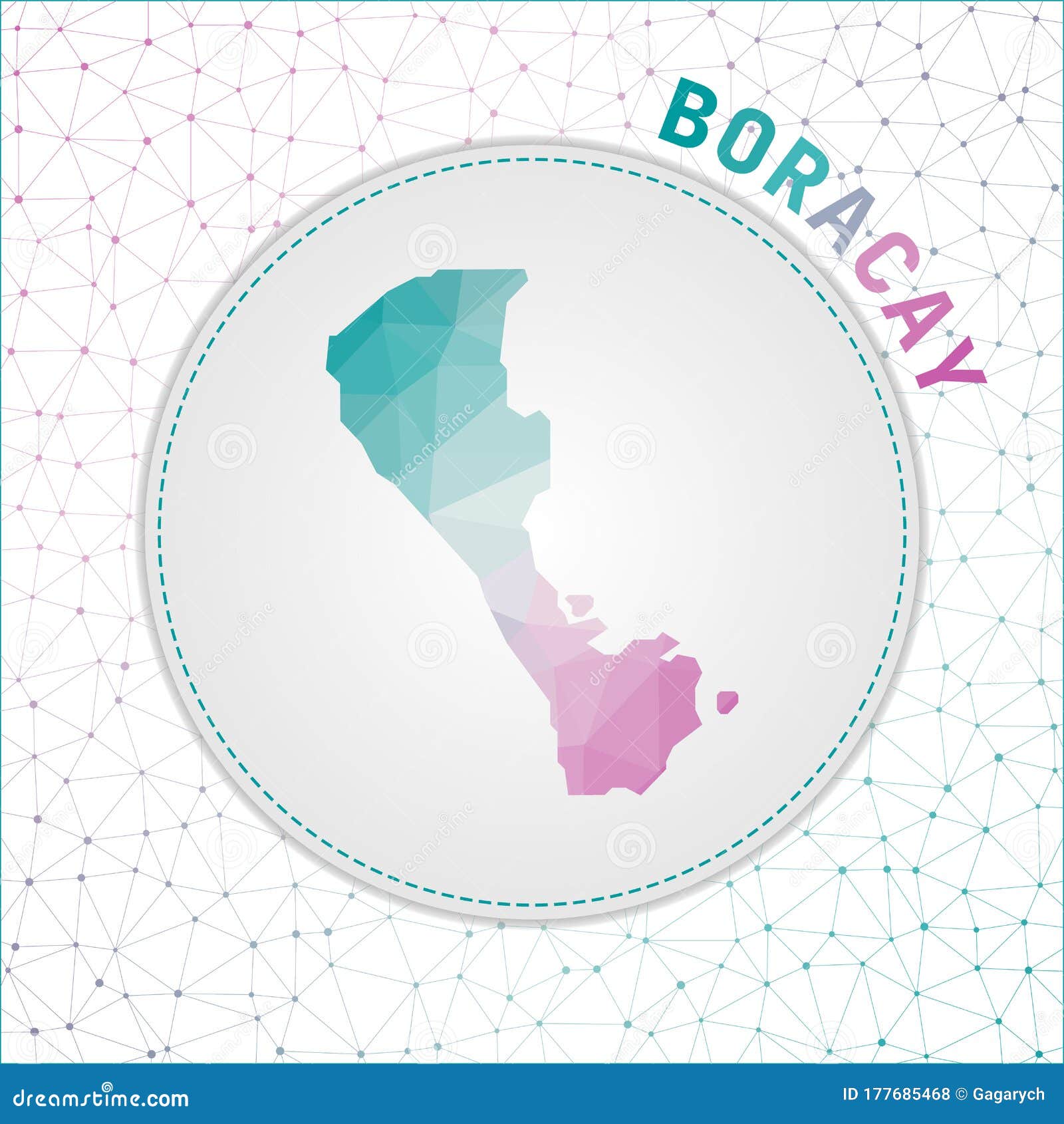 Vector Polygonal Boracay Map. Stock Vector - Illustration of isolated ...
