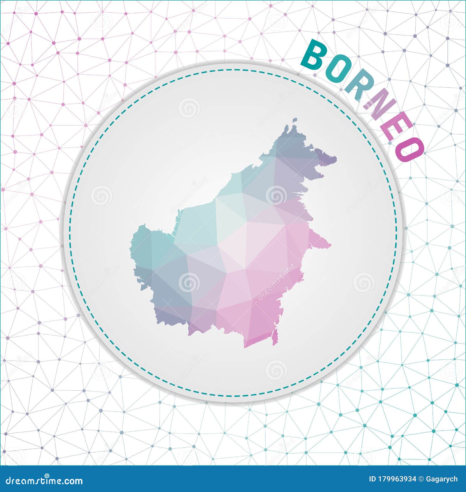 Vector Polygonal Borneo Map. Stock Vector - Illustration of asia ...