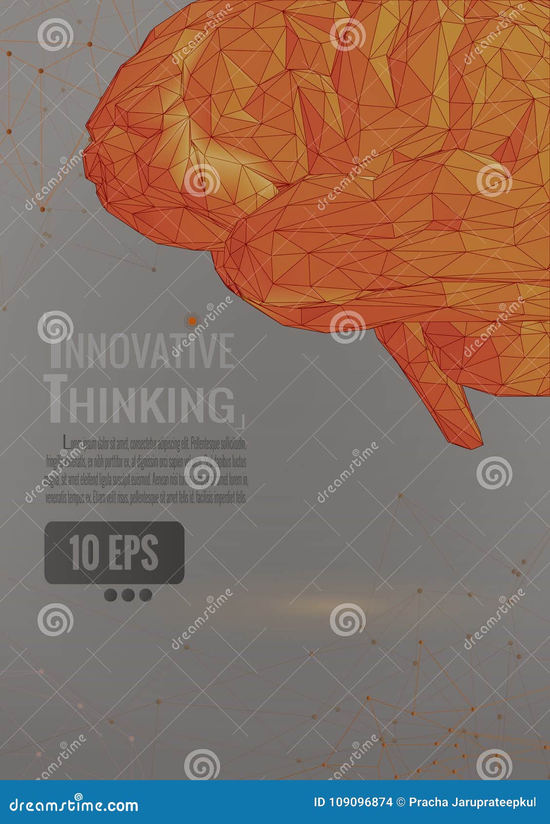 Polygonal Brain Illustration Concept BG Stock Vector - Illustration of ...