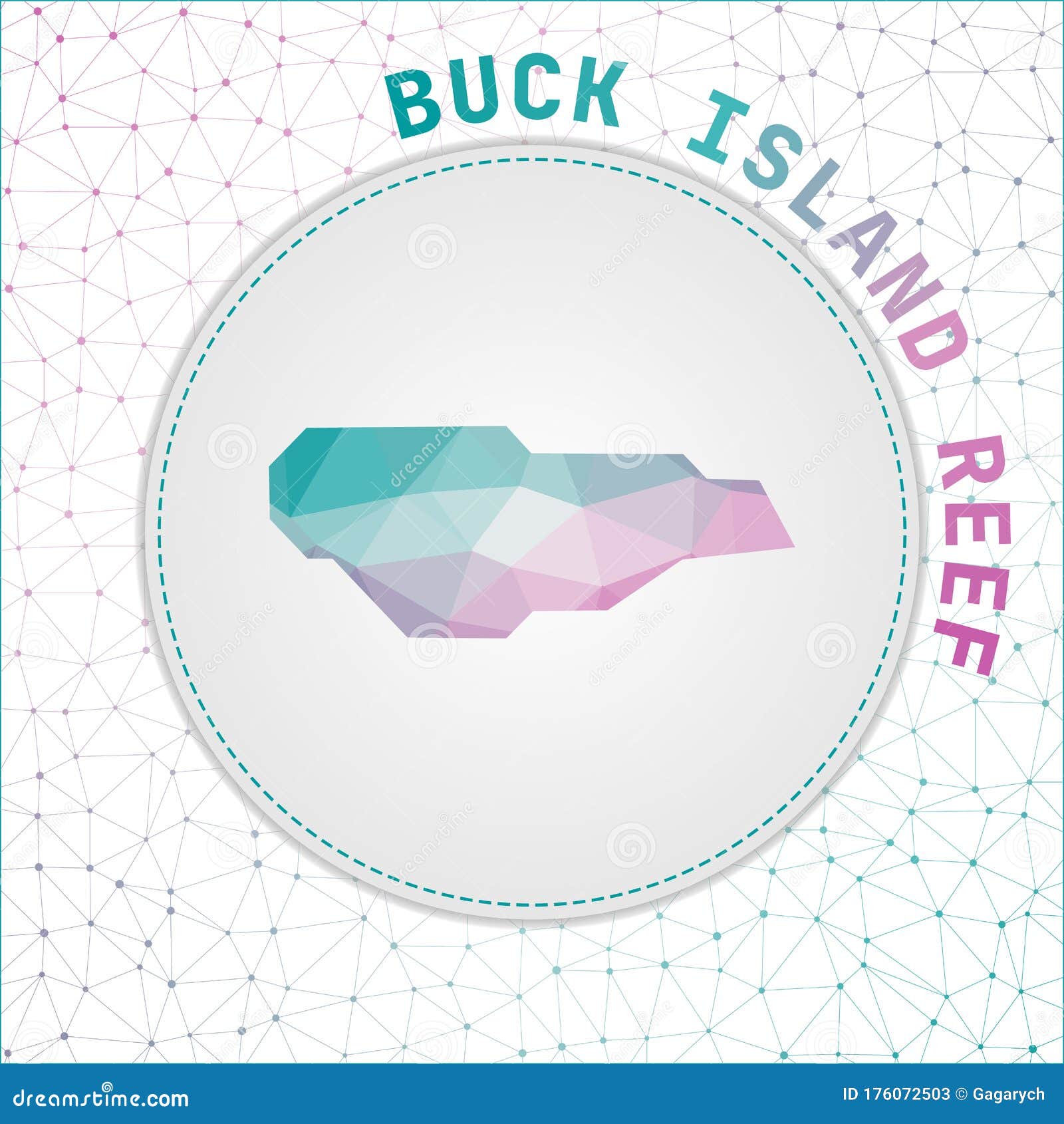 Vector Polygonal Buck Island Reef Map. Stock Vector - Illustration of ...