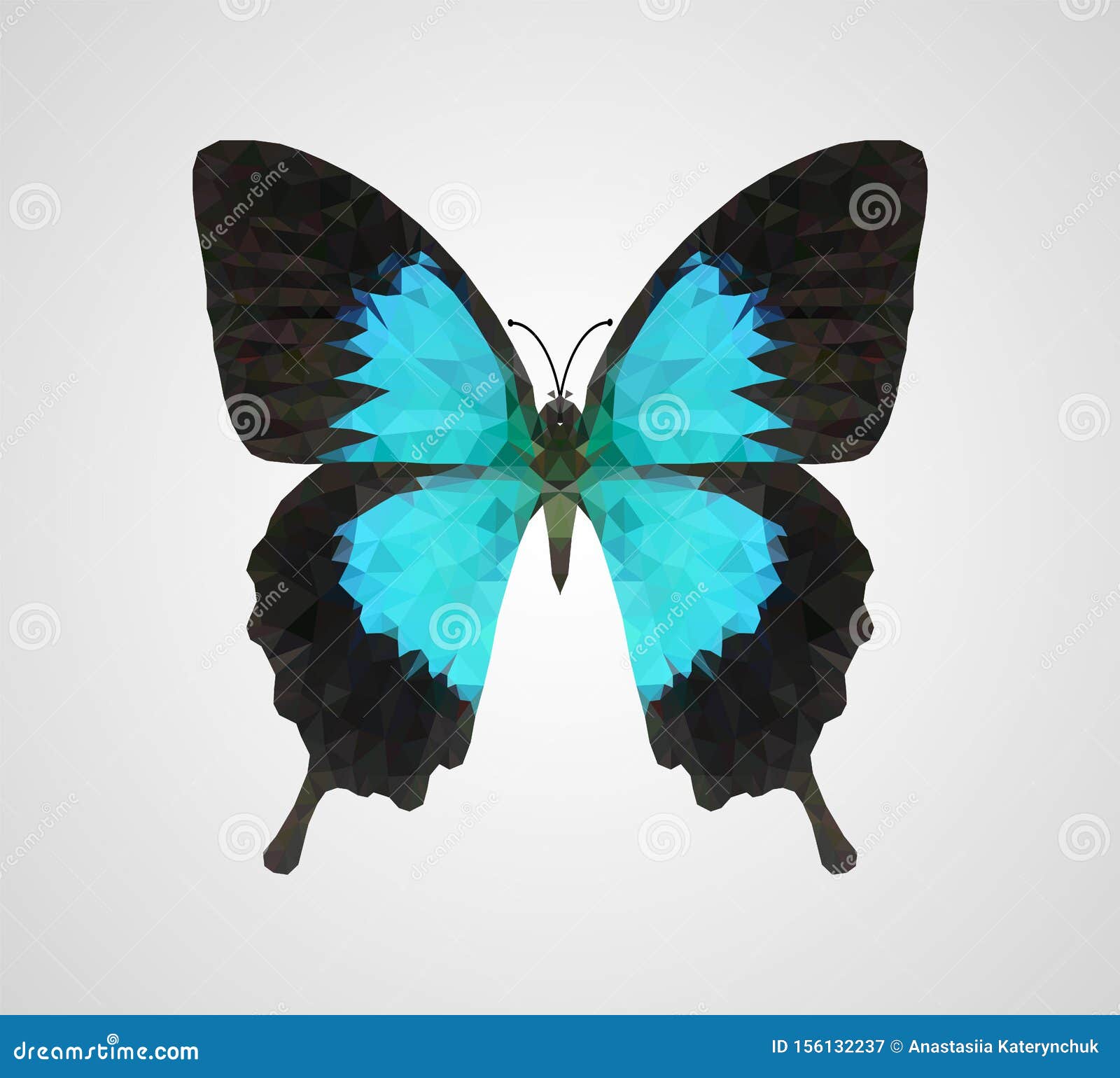 Vector Polygonal Butterfly. Low Poly Insect Illustration Stock Vector ...