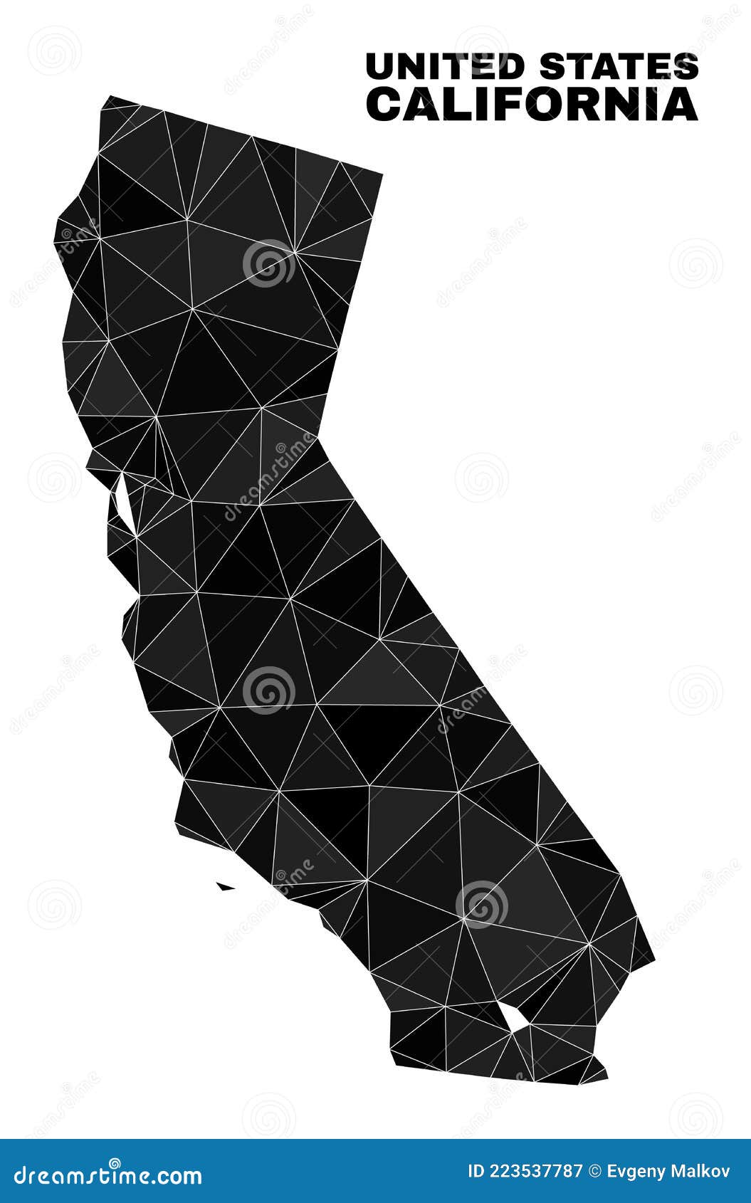Vector Polygonal California State Map Stock Vector - Illustration of ...