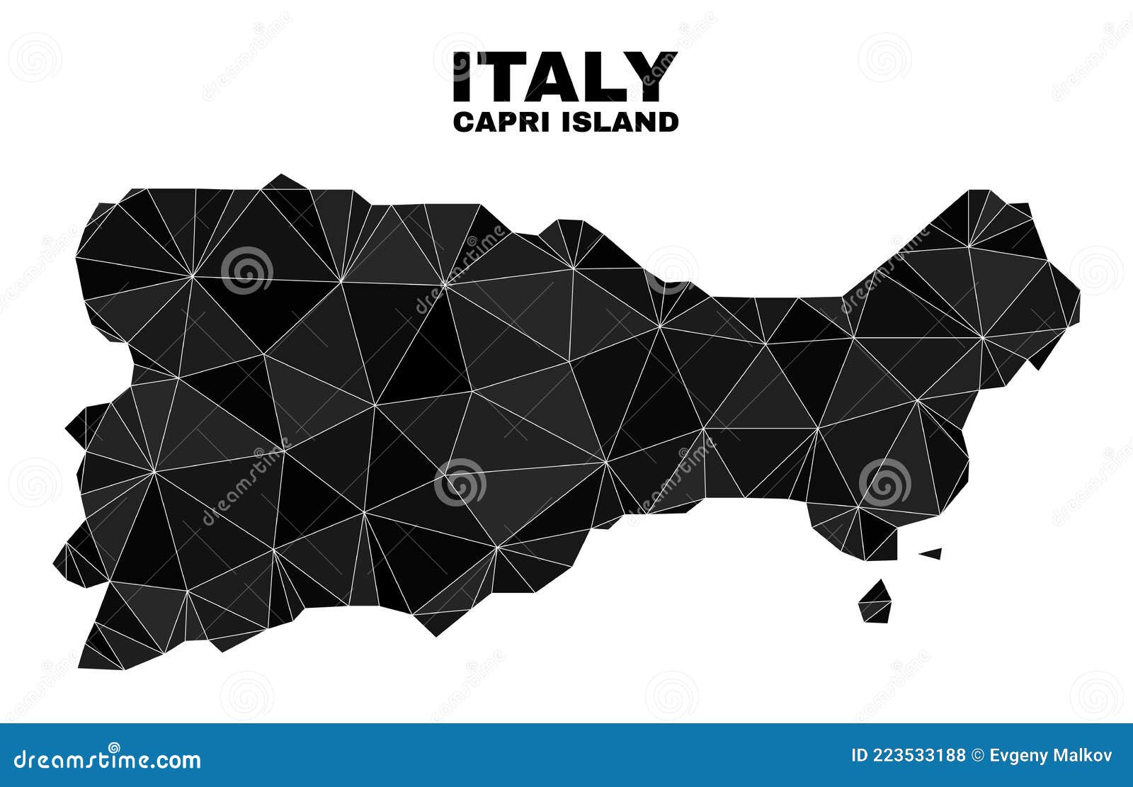 Vector Polygonal Capri Island Map Stock Vector - Illustration of ...