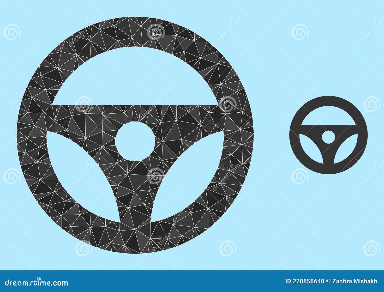 Vector Polygonal Car Steering Wheel Icon Stock Vector - Illustration of ...