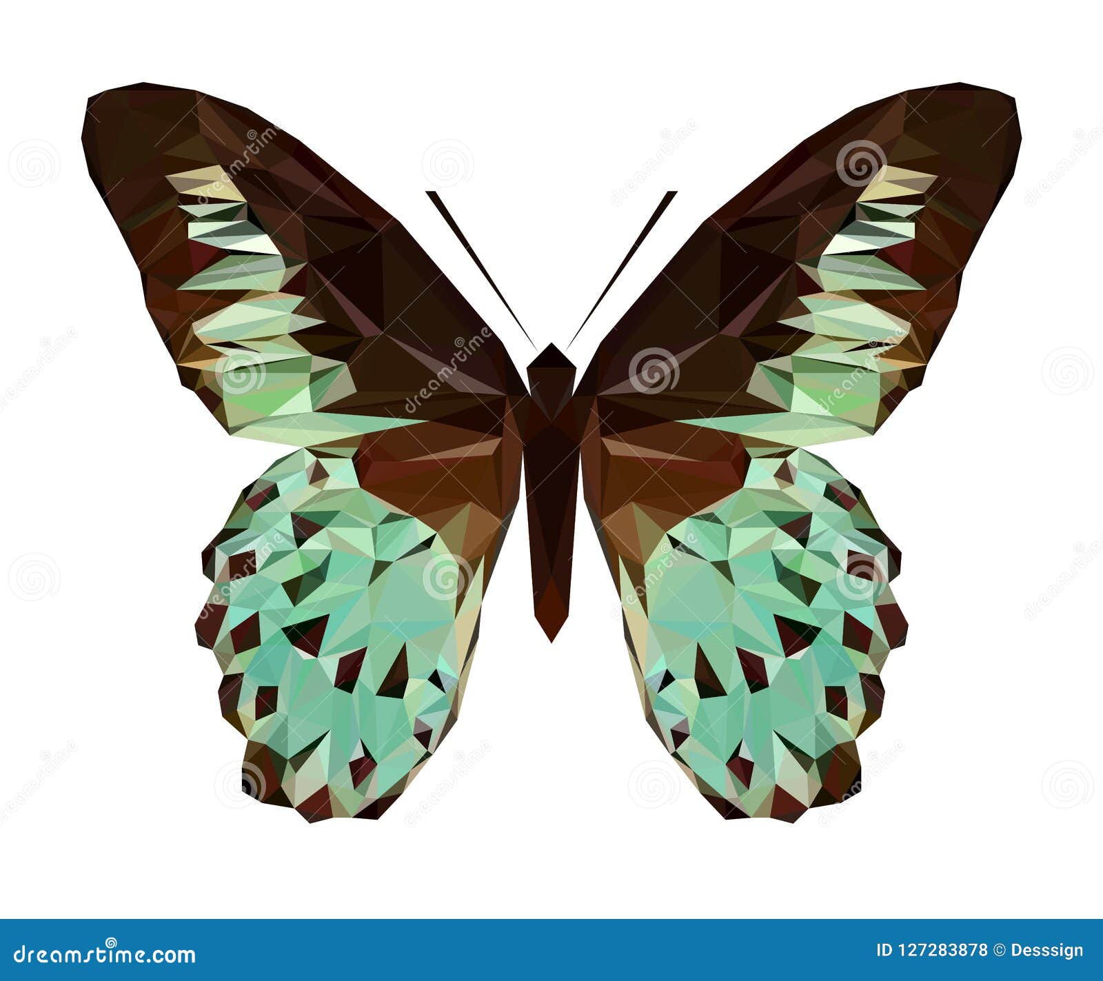 Vector Polygonal Colour Butterfly. Triangle Insect. Stock Illustration ...