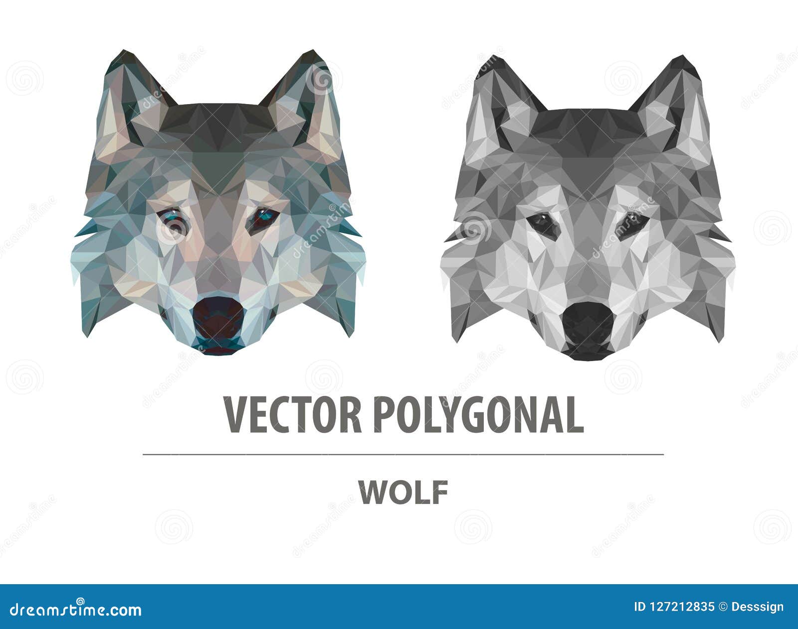 Vector Polygonal Colour Wolf Head. Stock Vector - Illustration of ...