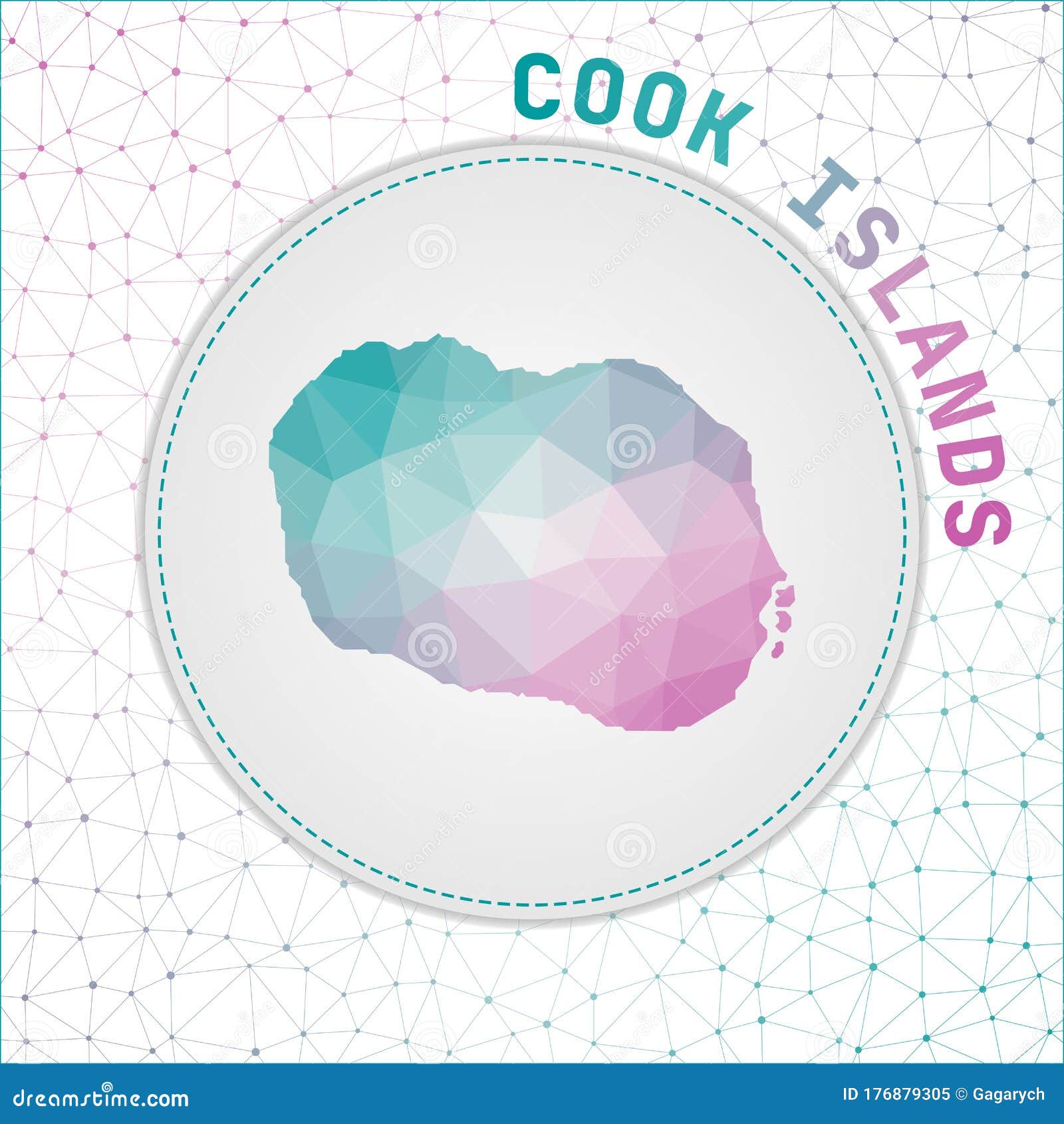 Vector Polygonal Cook Islands Map. Stock Vector - Illustration of ...