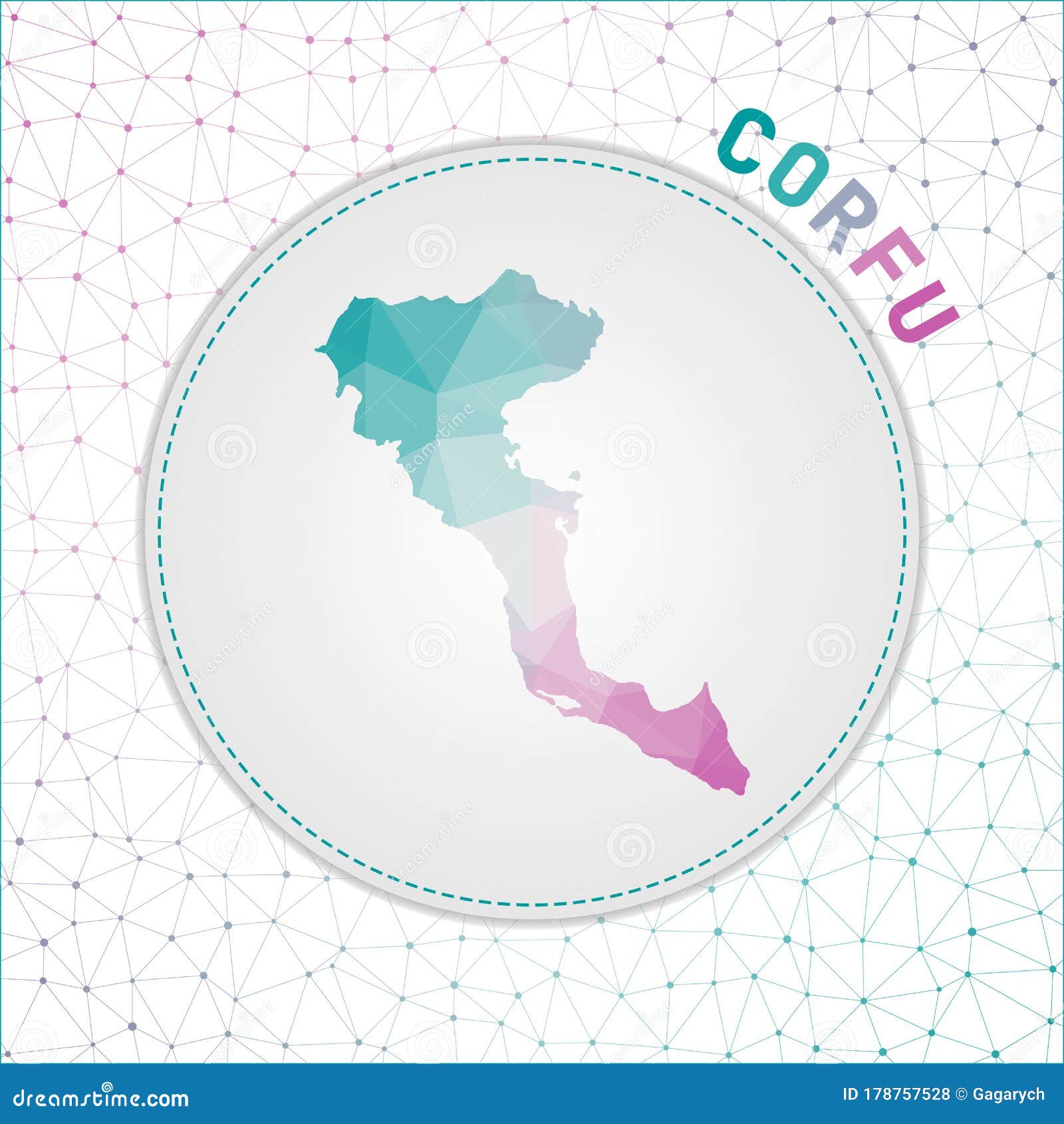 Corfu Map Outline. Vintage Discover The World. Vector Illustration ...