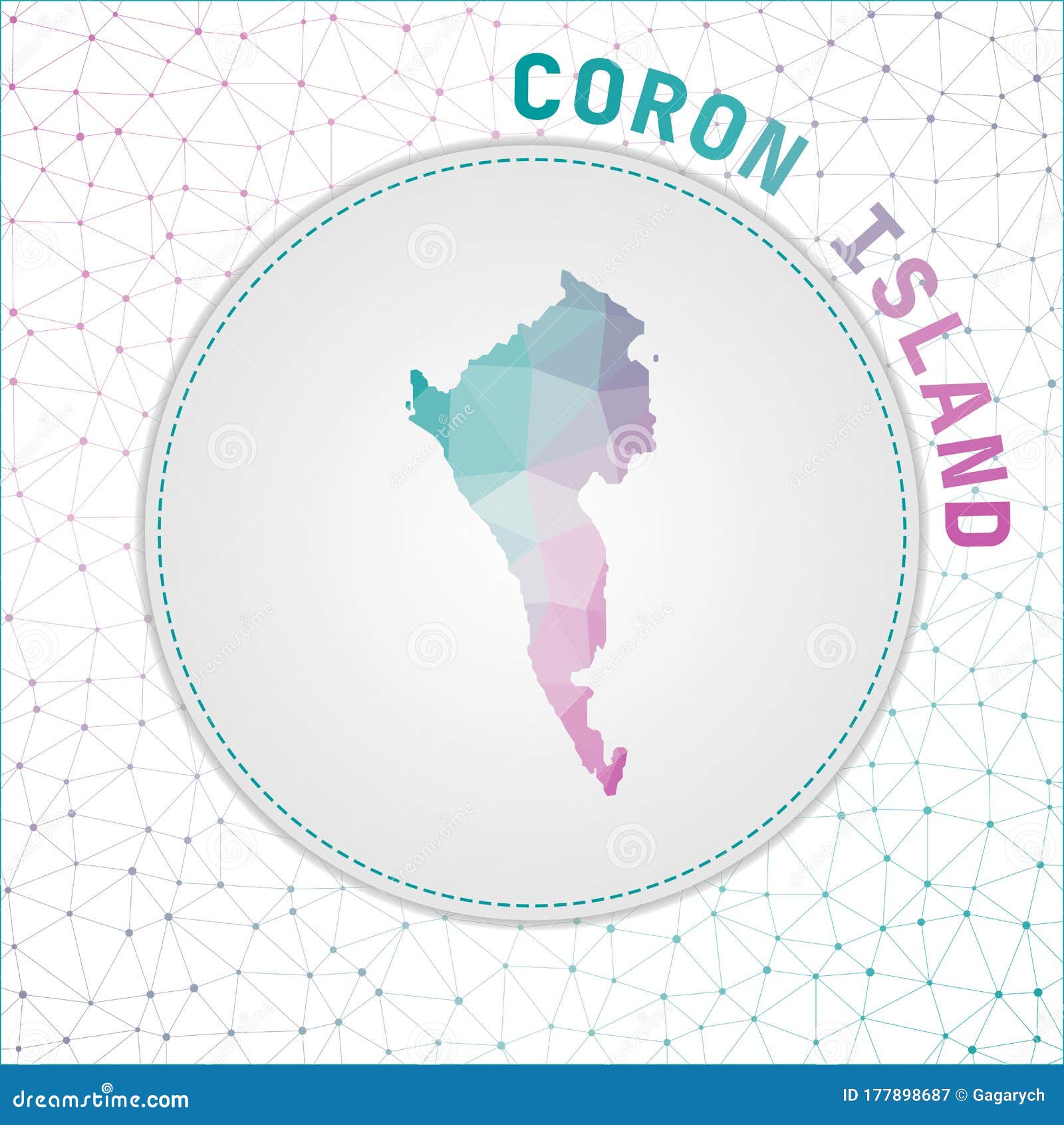 Vector Polygonal Coron Island Map. Stock Vector - Illustration of flyer ...