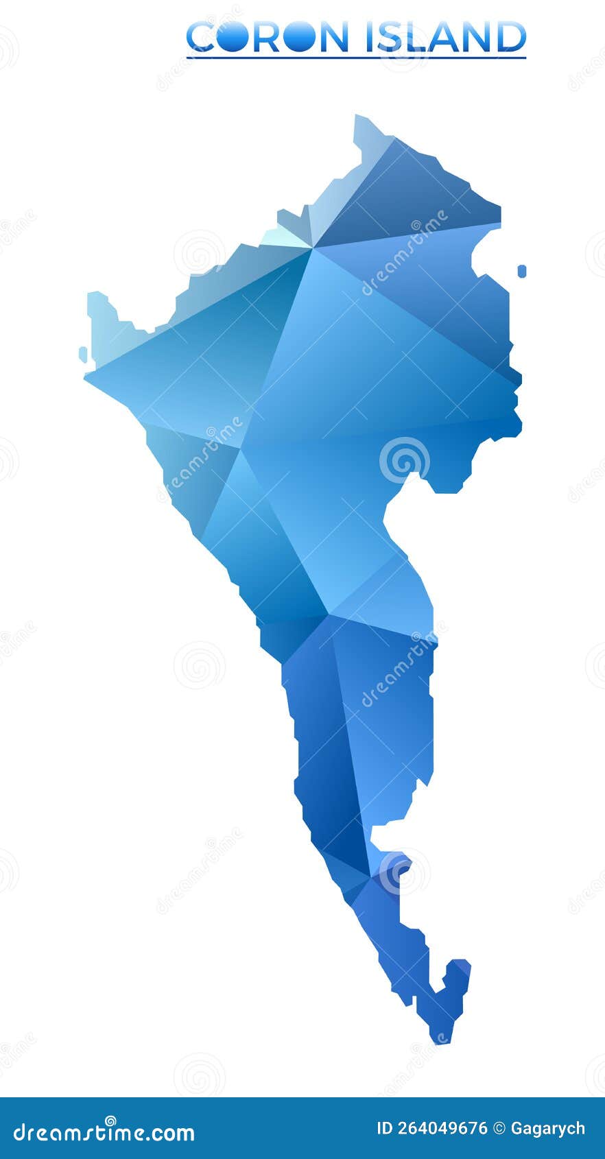 Vector Polygonal Coron Island Map. Stock Vector - Illustration of ...