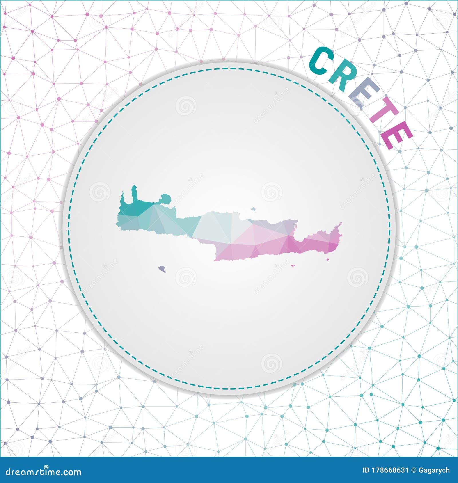 Vector Polygonal Crete Map. Stock Vector - Illustration of concept ...