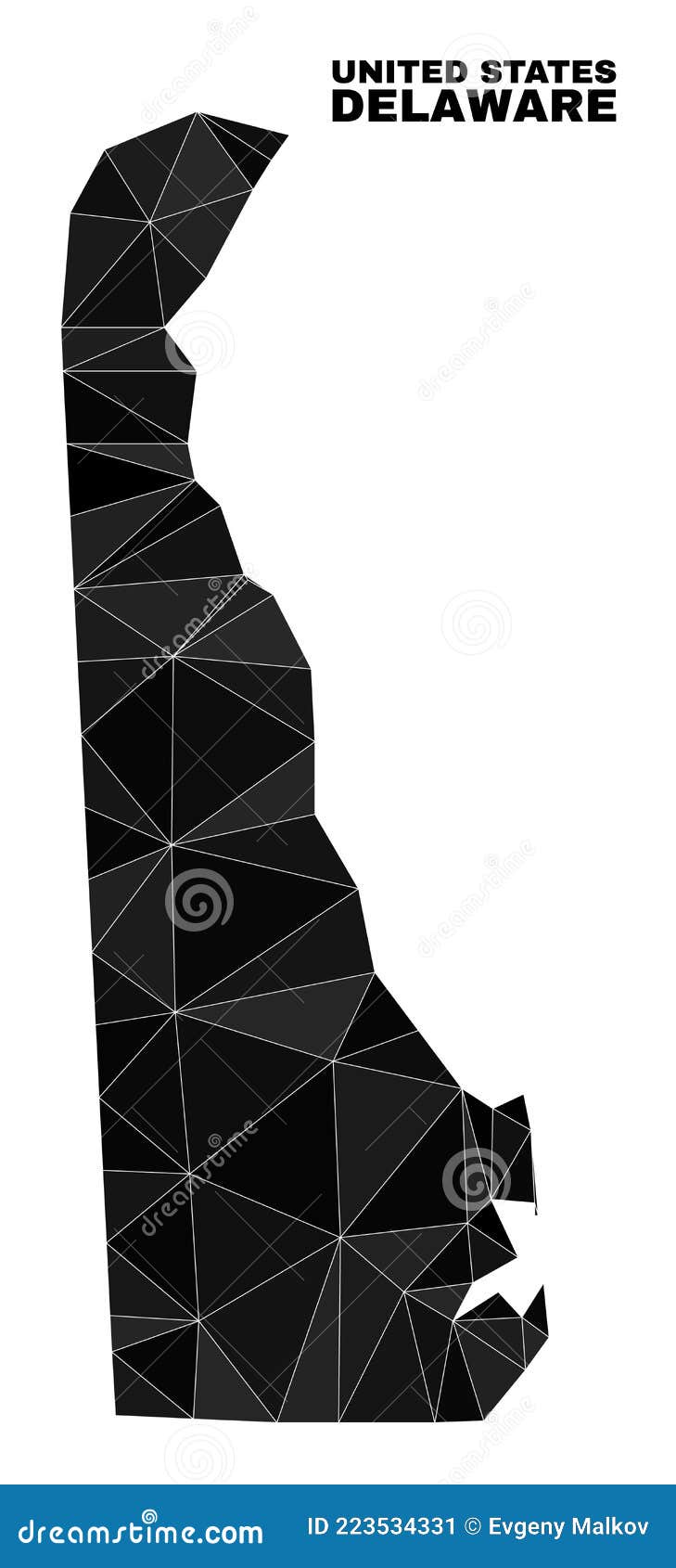 Vector Polygonal Delaware State Map Stock Vector - Illustration of mesh ...