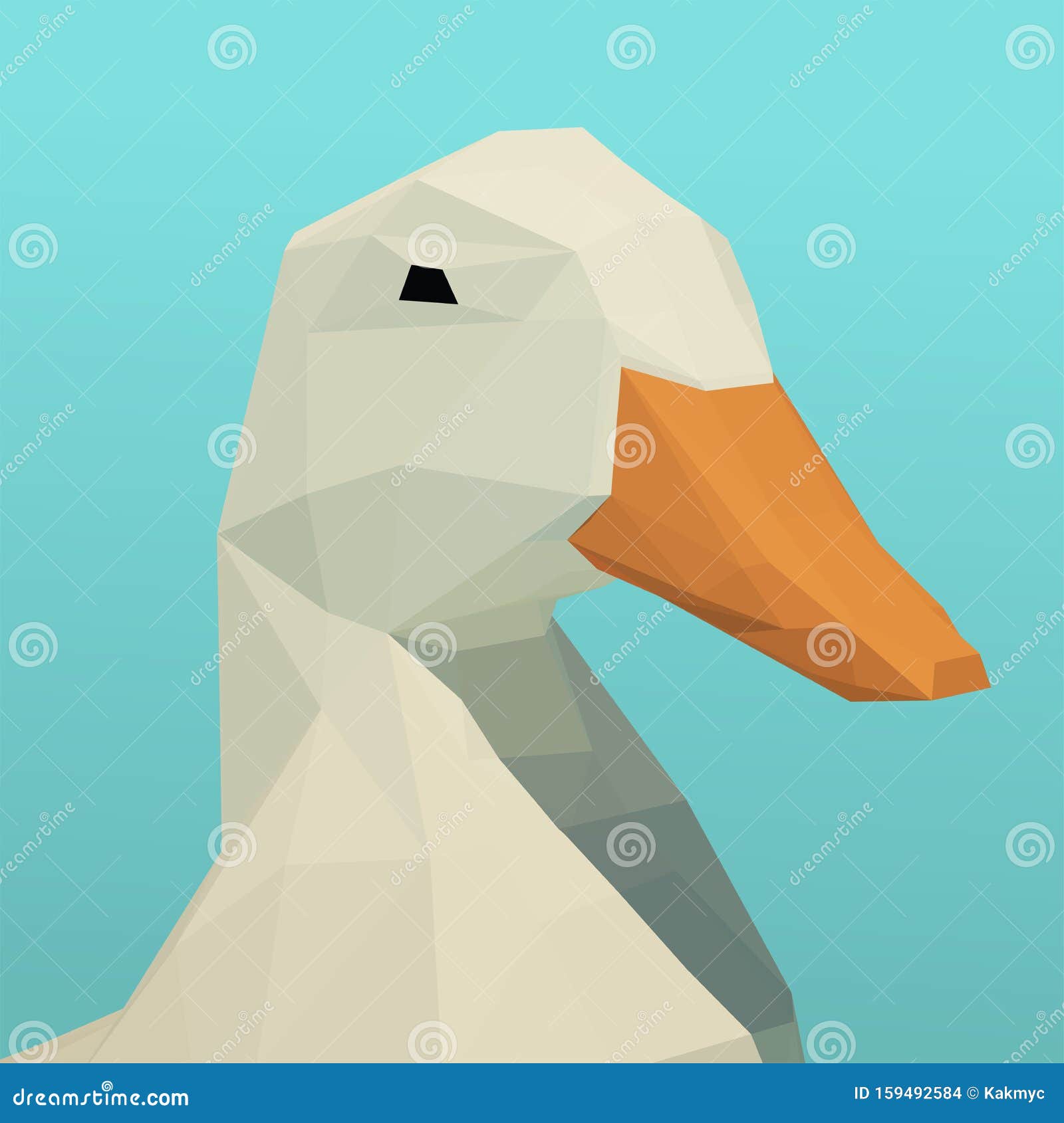 Low Poly Geese And Goslings Cartoon Vector | CartoonDealer.com #206642671