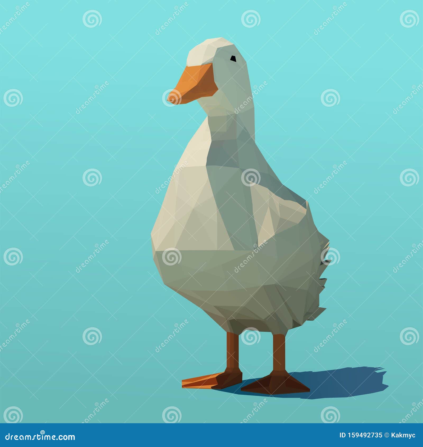 Low Poly Geese And Goslings Cartoon Vector | CartoonDealer.com #206642671
