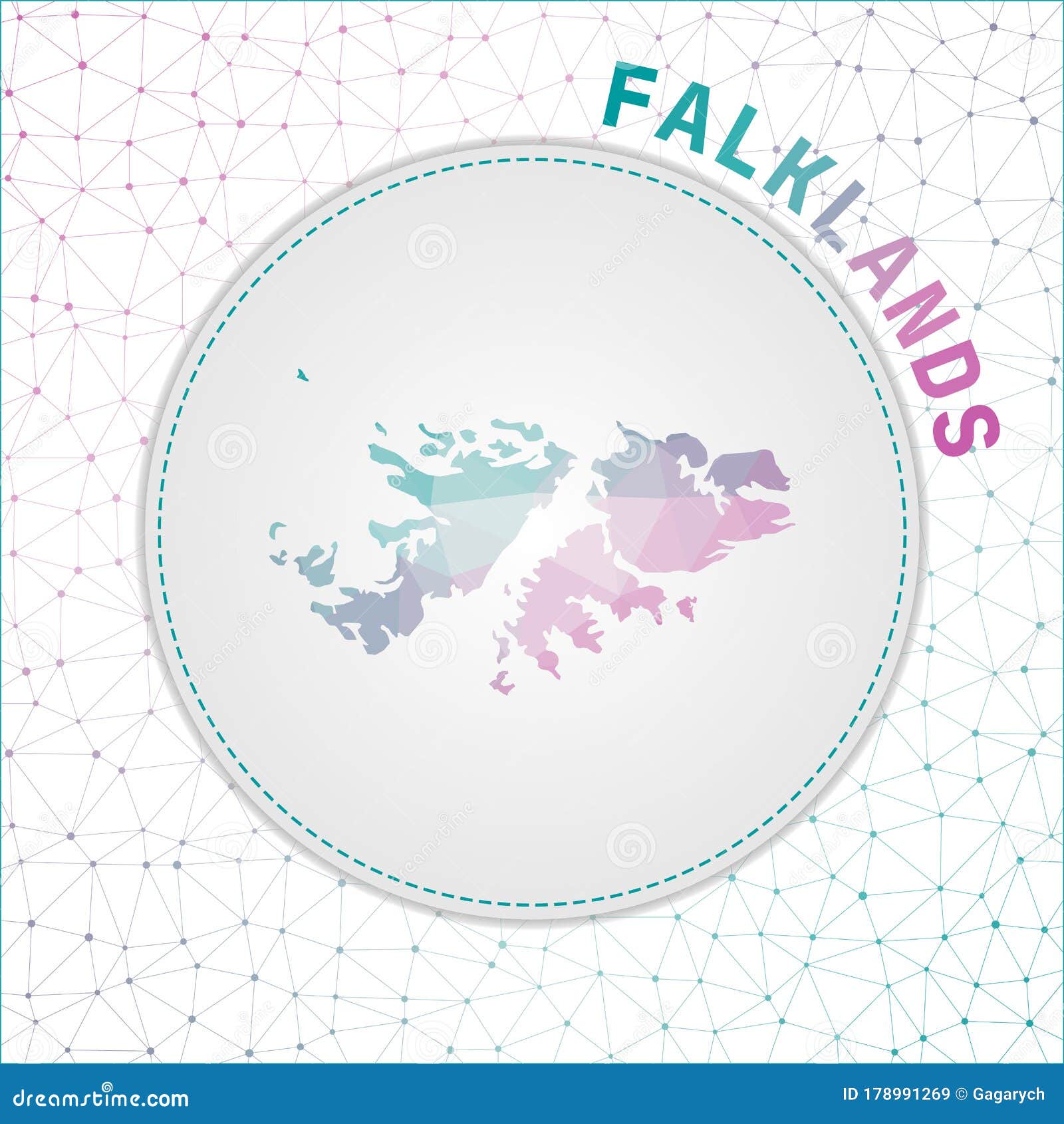 Vector Polygonal Falklands Map. Stock Vector - Illustration of green ...