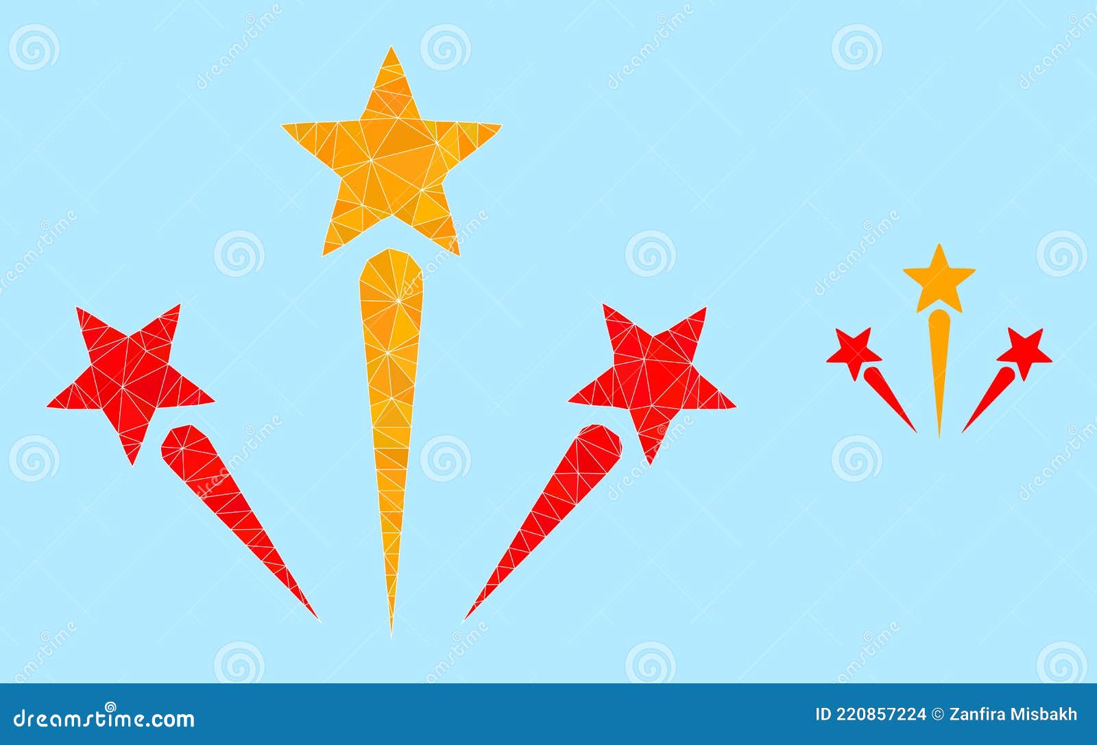 Vector Polygonal Fireworks Icon Stock Vector - Illustration of flat ...