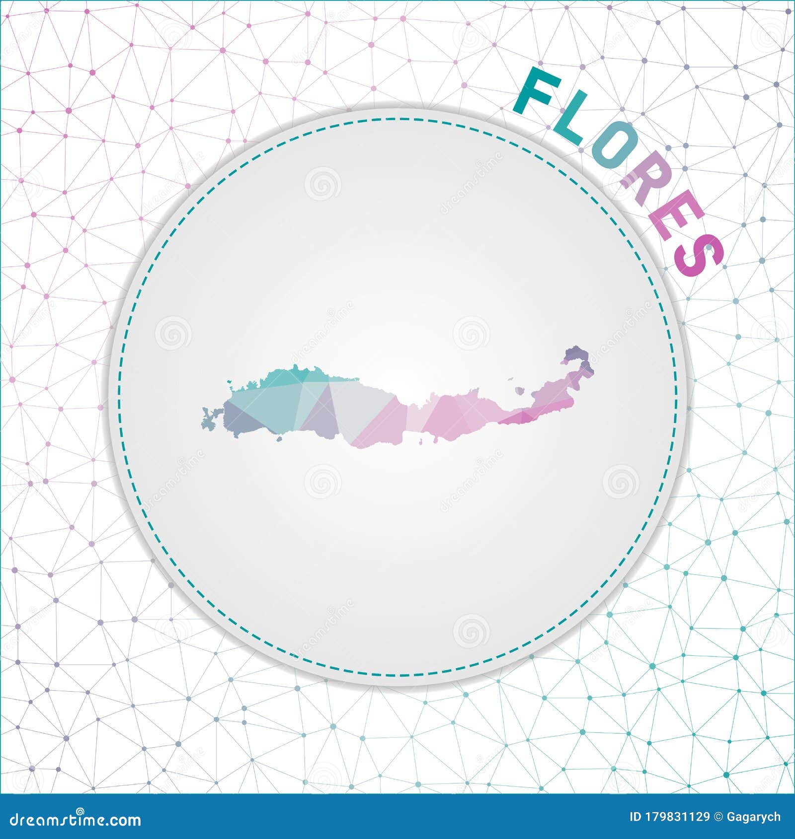 Vector Polygonal Flores Map. Stock Vector - Illustration of mesh ...