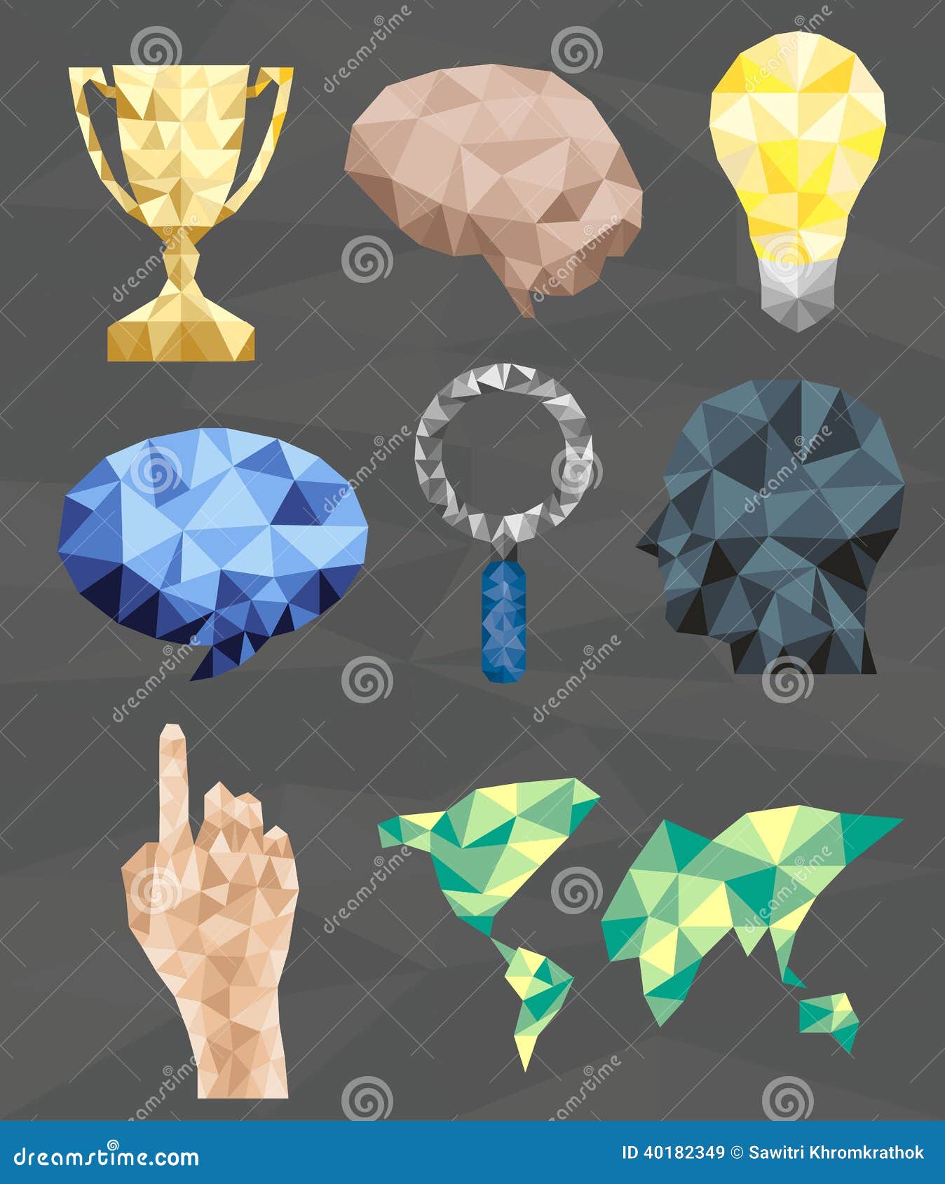 Vector Polygonal Geometric Figures Stock Vector - Illustration of globe ...