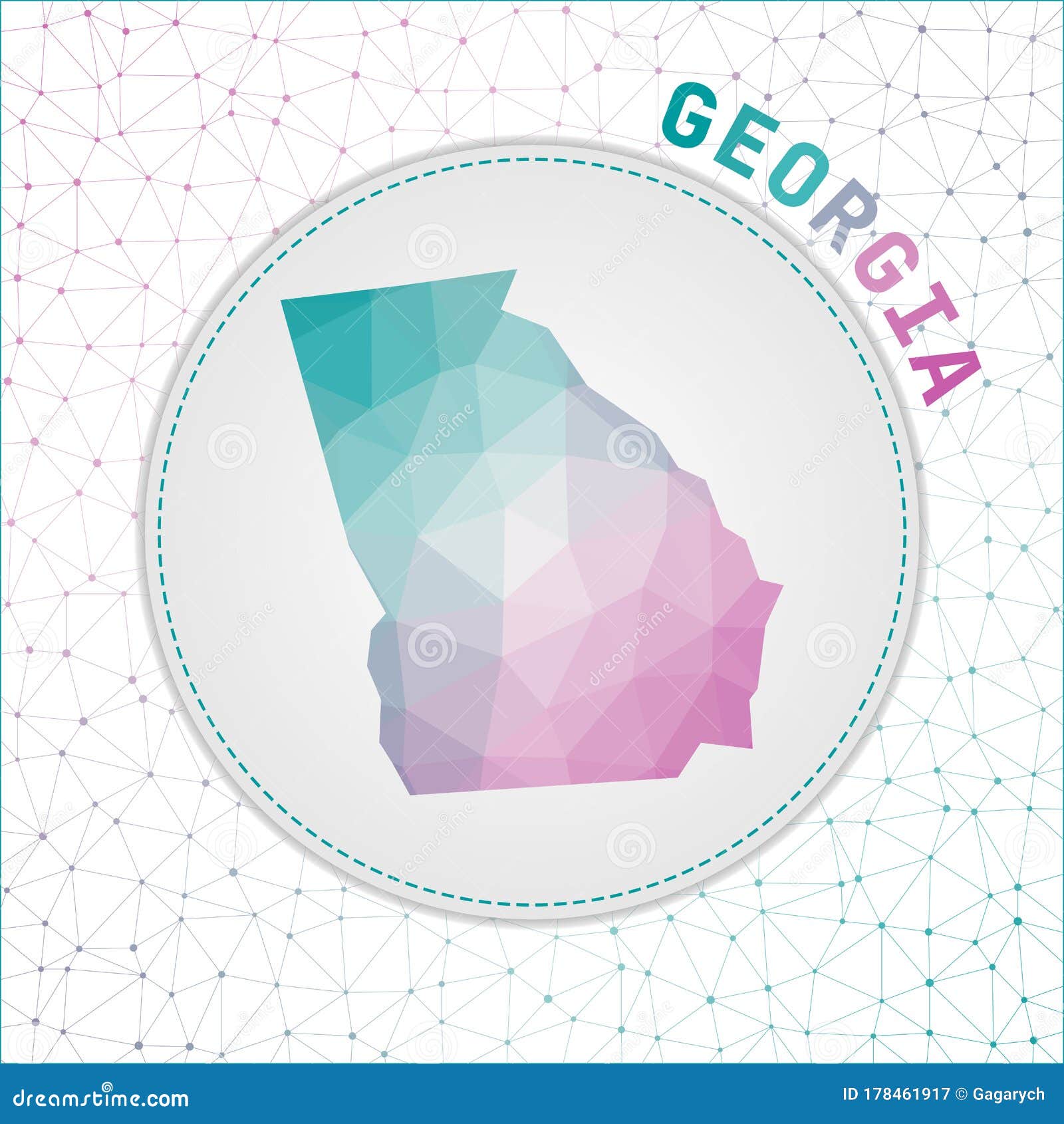 Vector Polygonal Georgia Map. Stock Vector - Illustration of american ...