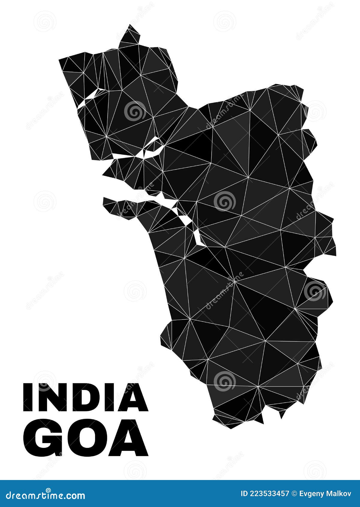 Vector Polygonal Goa State Map Stock Vector - Illustration of ...