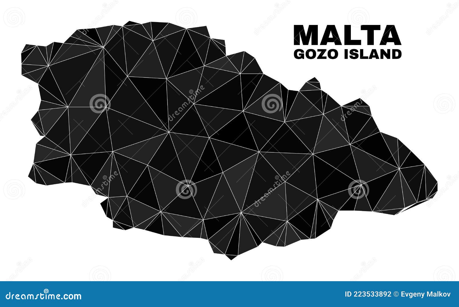 Vector Polygonal Gozo Island Map Stock Vector - Illustration of mosaic ...