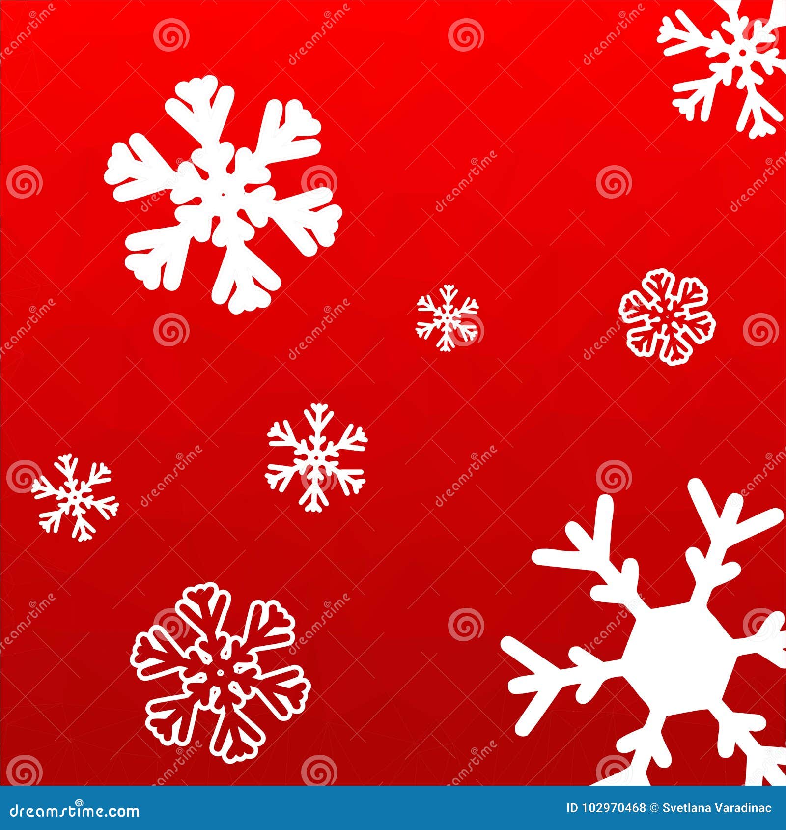 Vector Polygonal Red Background with Snowflakes Stock Vector ...