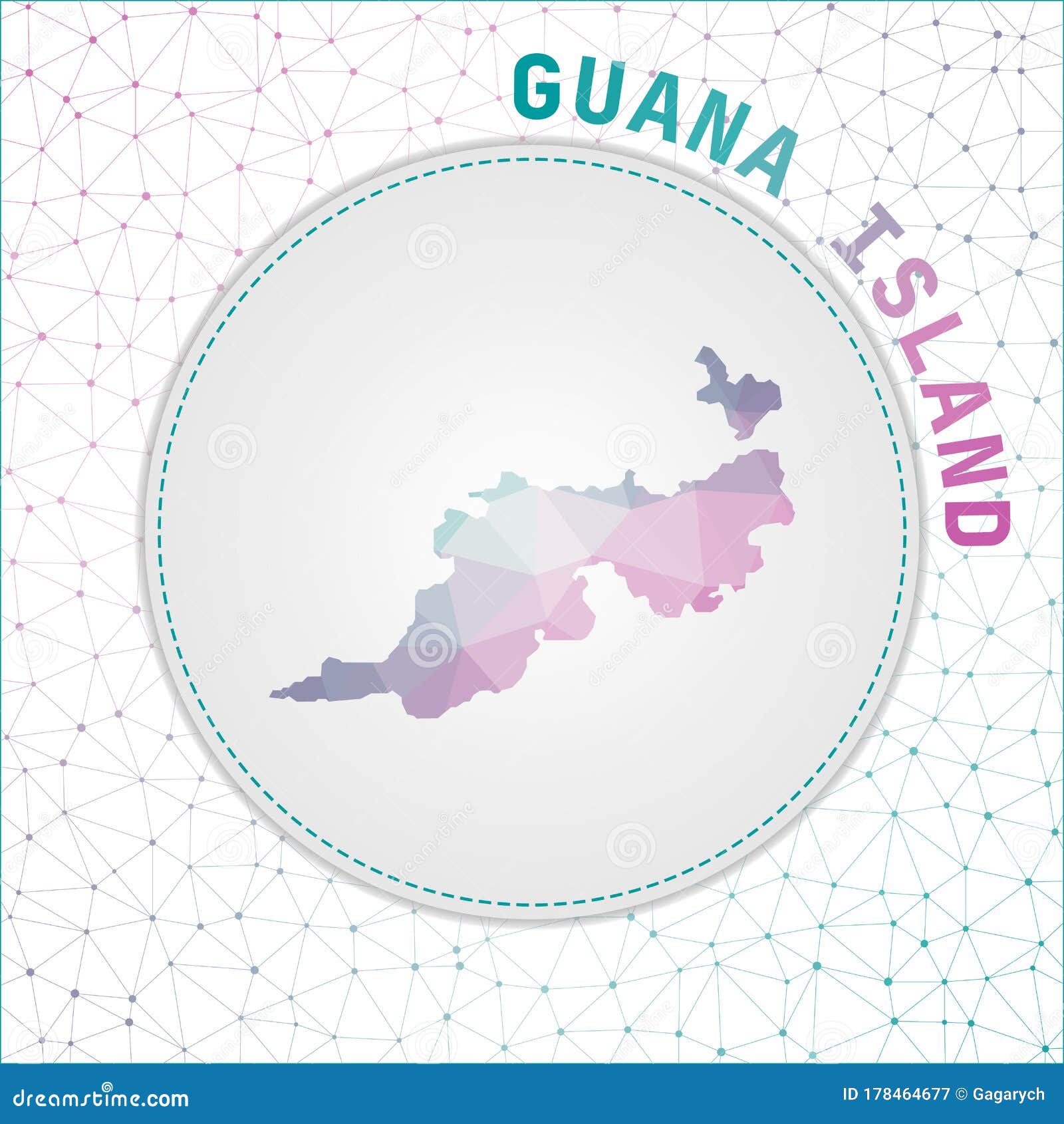 Vector Polygonal Guana Island Map. Stock Vector - Illustration of north ...