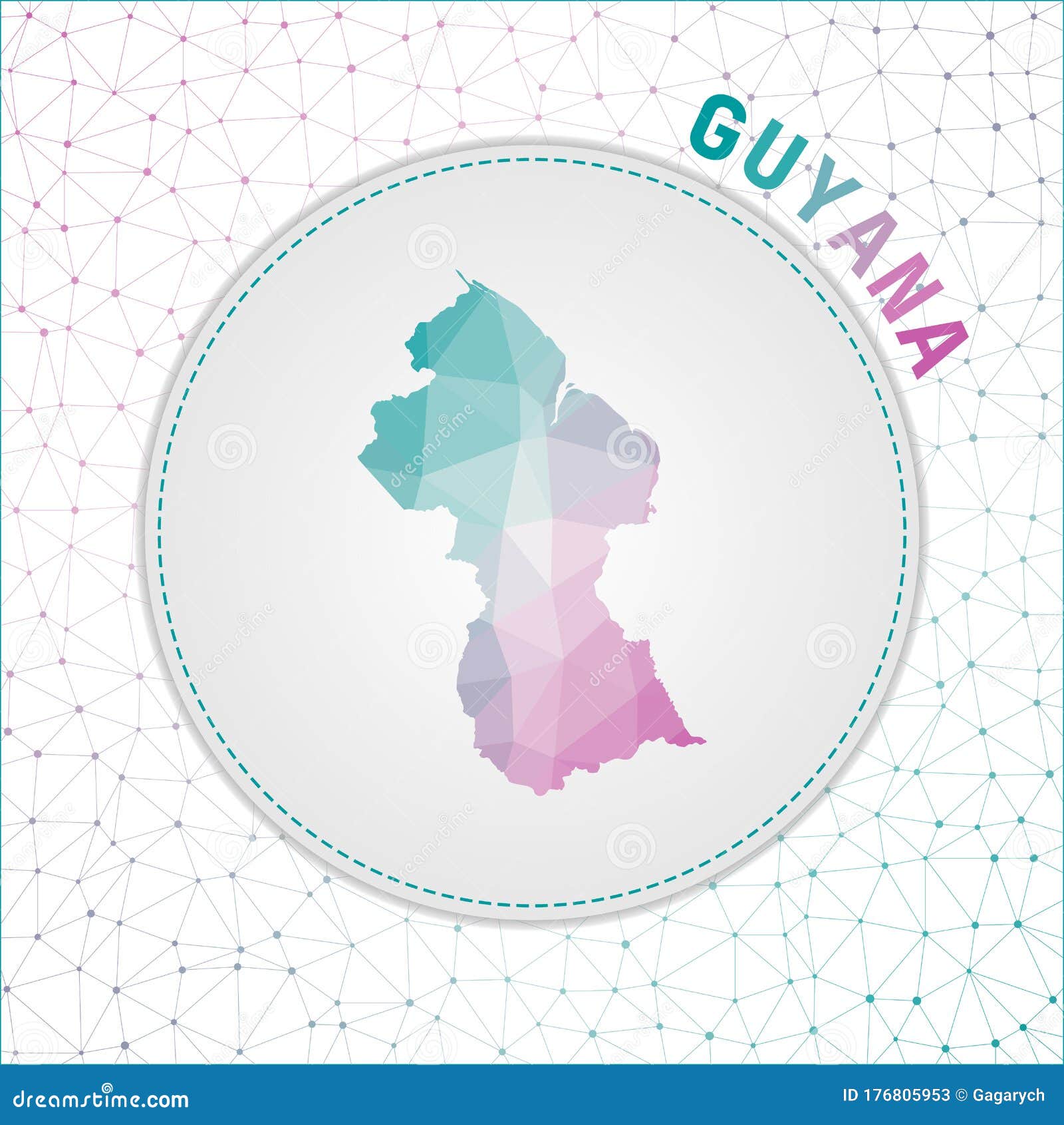 Vector Polygonal Guyana Map. Stock Vector - Illustration of geometric ...