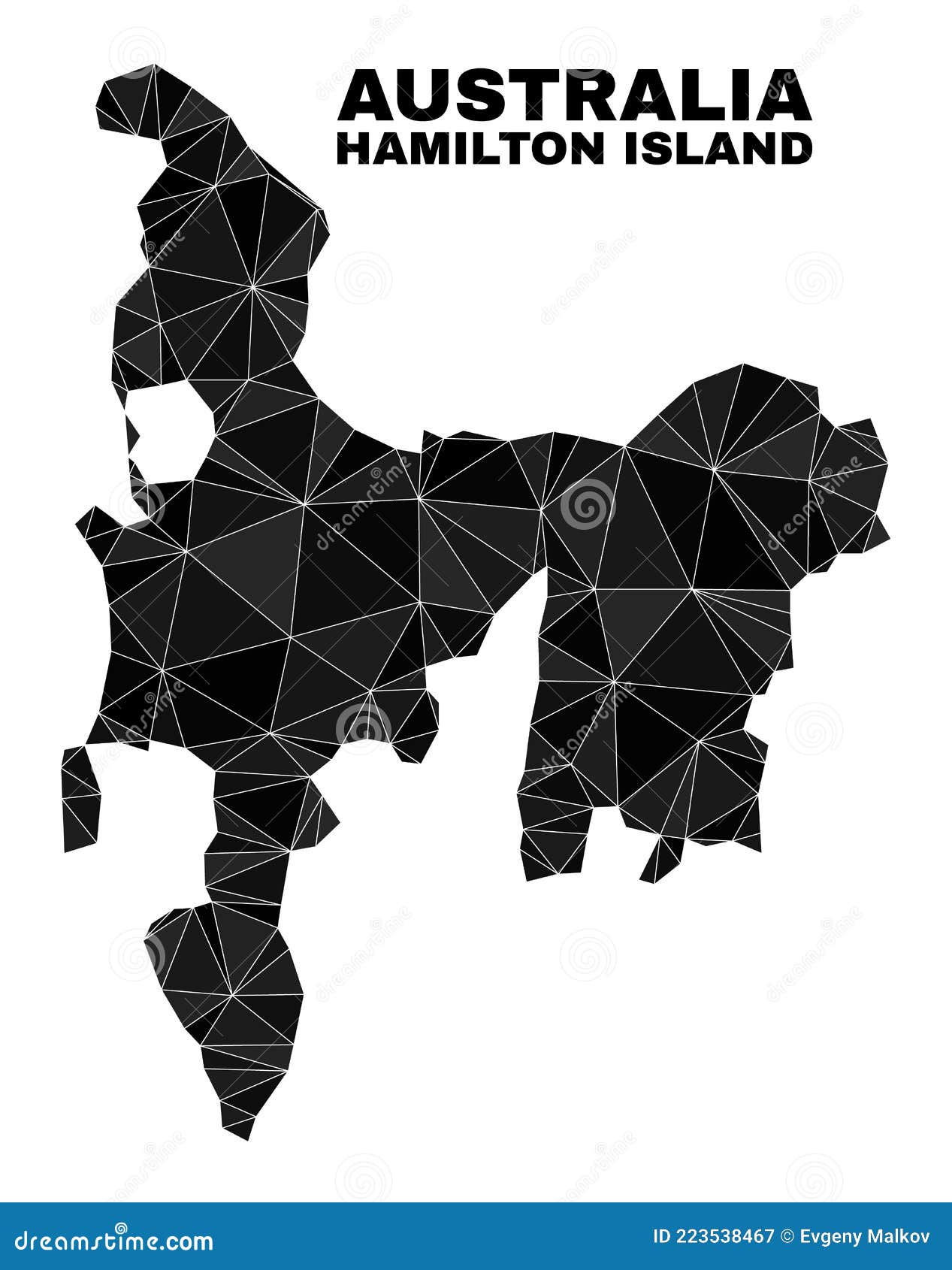 Vector Polygonal Hamilton Island Map Stock Vector - Illustration of ...