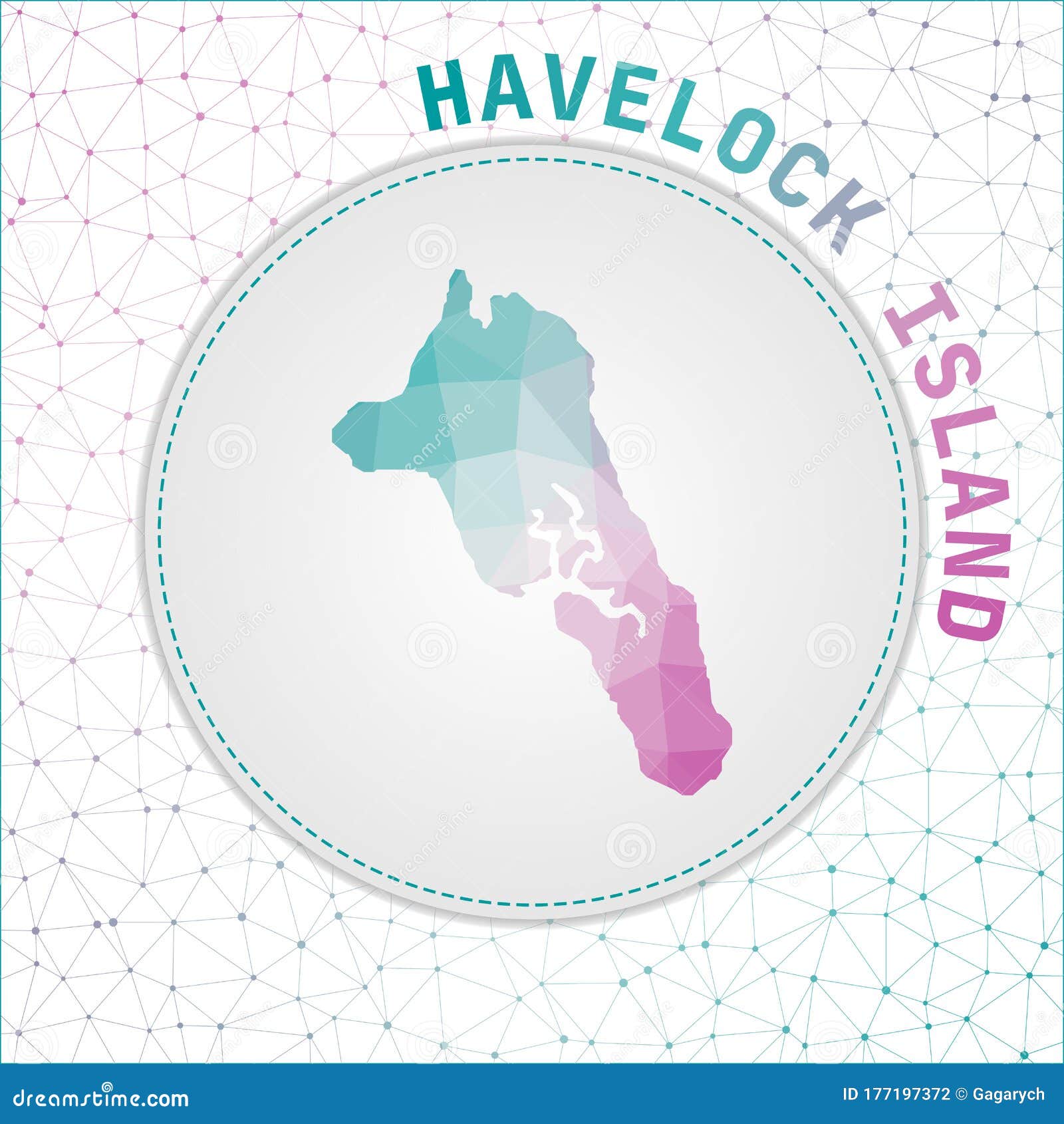Vector Polygonal Havelock Island Map. Stock Vector - Illustration of ...