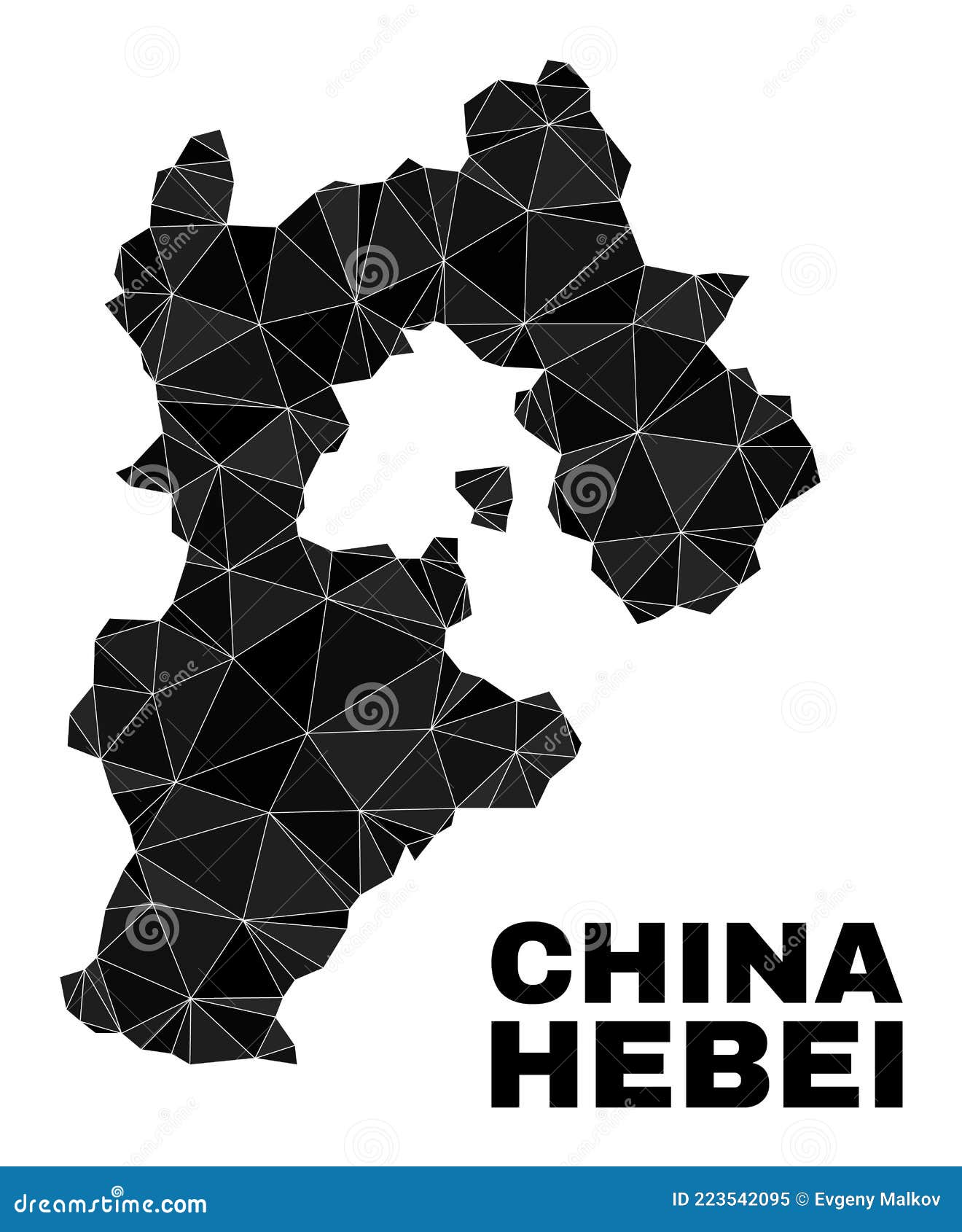 Vector Polygonal Hebei Province Map Stock Vector - Illustration of ...