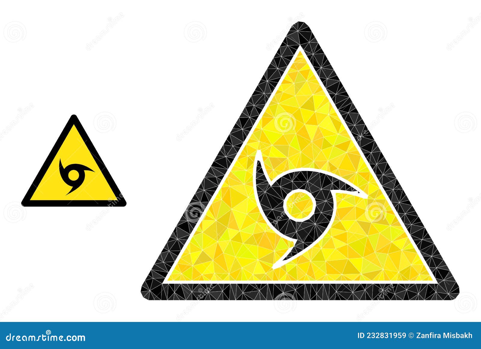Vector Polygonal Hurricane Danger Icon Stock Vector - Illustration of ...