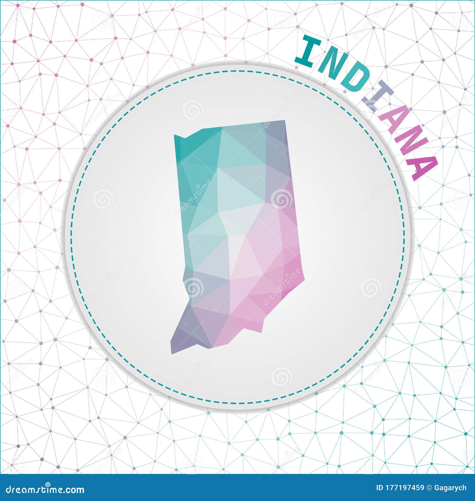 Vector Polygonal Indiana Map. Stock Vector - Illustration of banner ...