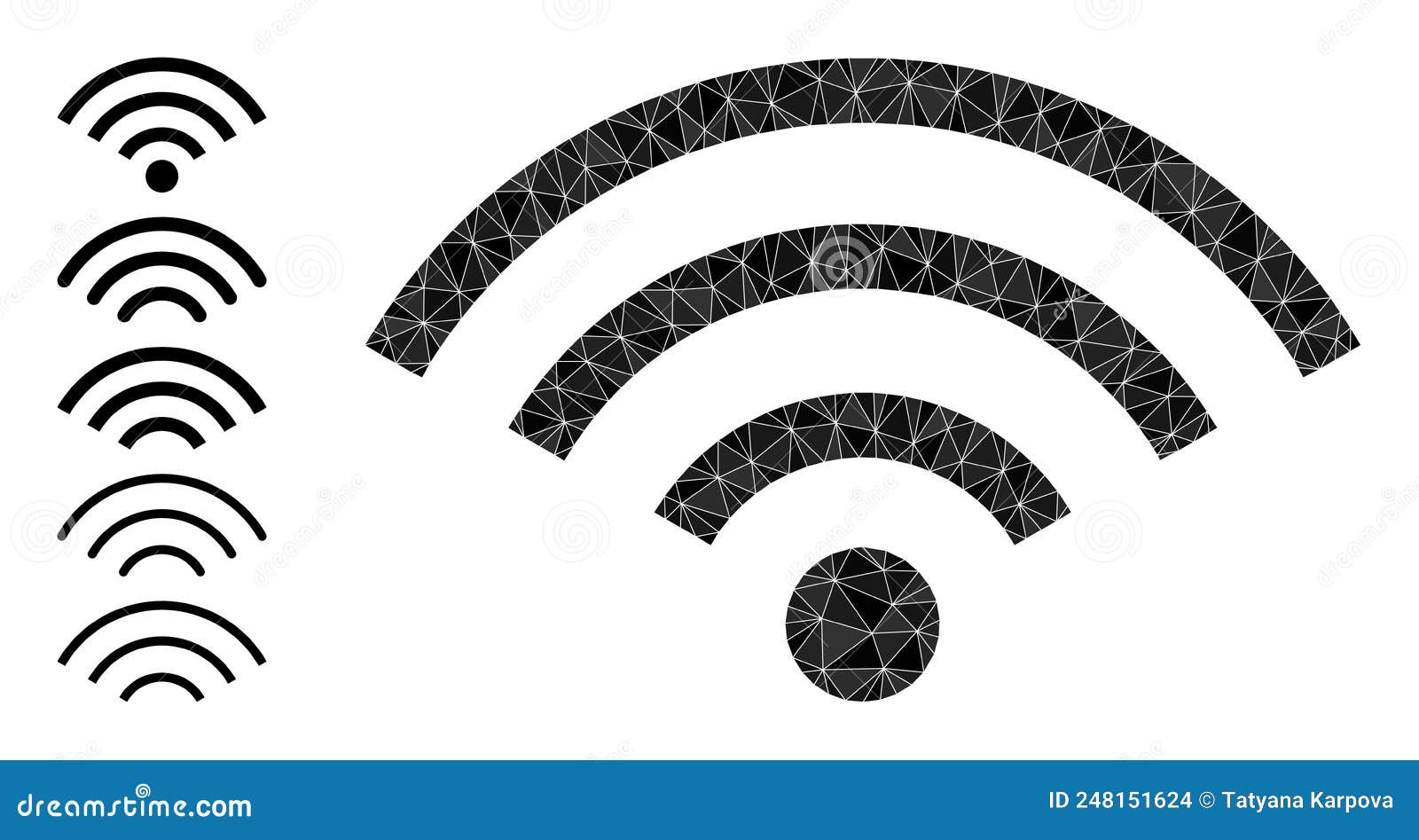 Vector Polygonal Internet Signal Icon and Additional Icons Stock Vector ...