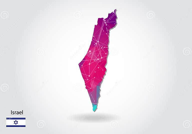 Vector Polygonal Israel Map. Low Poly Design. Map Made of Triangles on ...