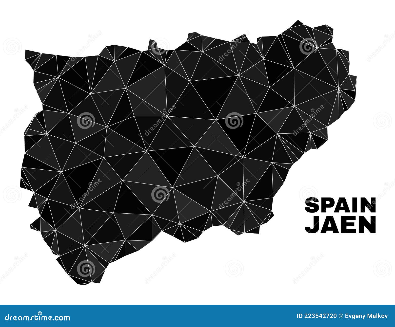 Vector Polygonal Jaen Spanish Province Map Stock Vector - Illustration ...