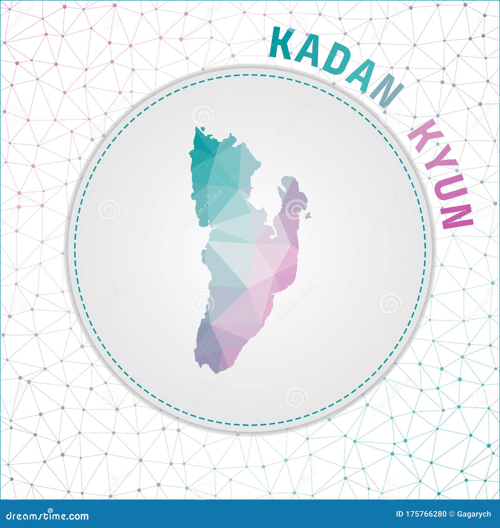 Vector Polygonal Kadan Kyun Map. Stock Vector - Illustration of asia ...