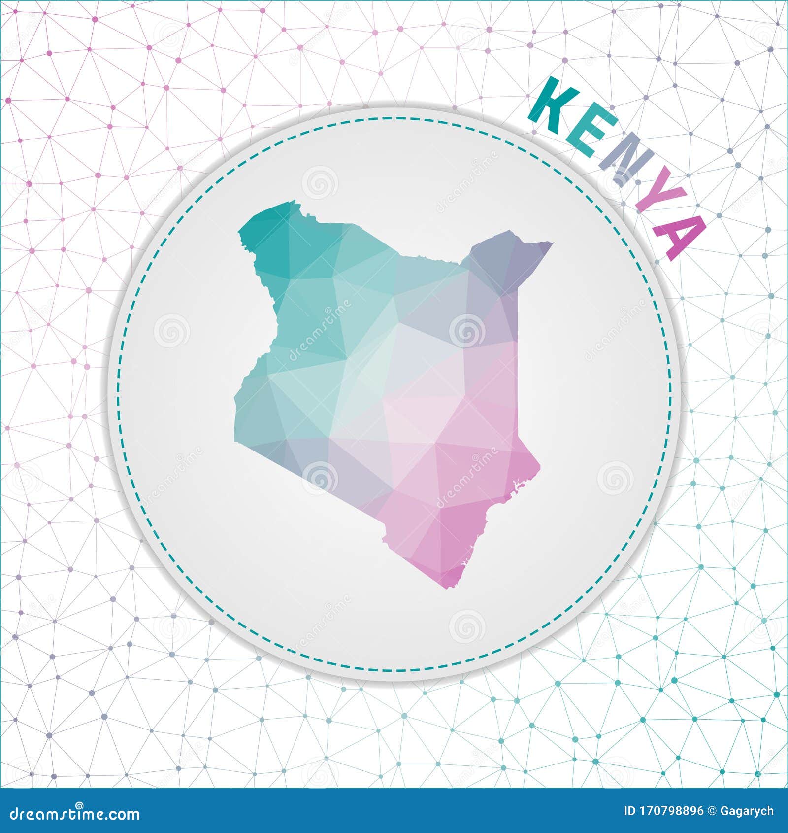 Vector Polygonal Kenya Map. Stock Vector - Illustration of abstract ...
